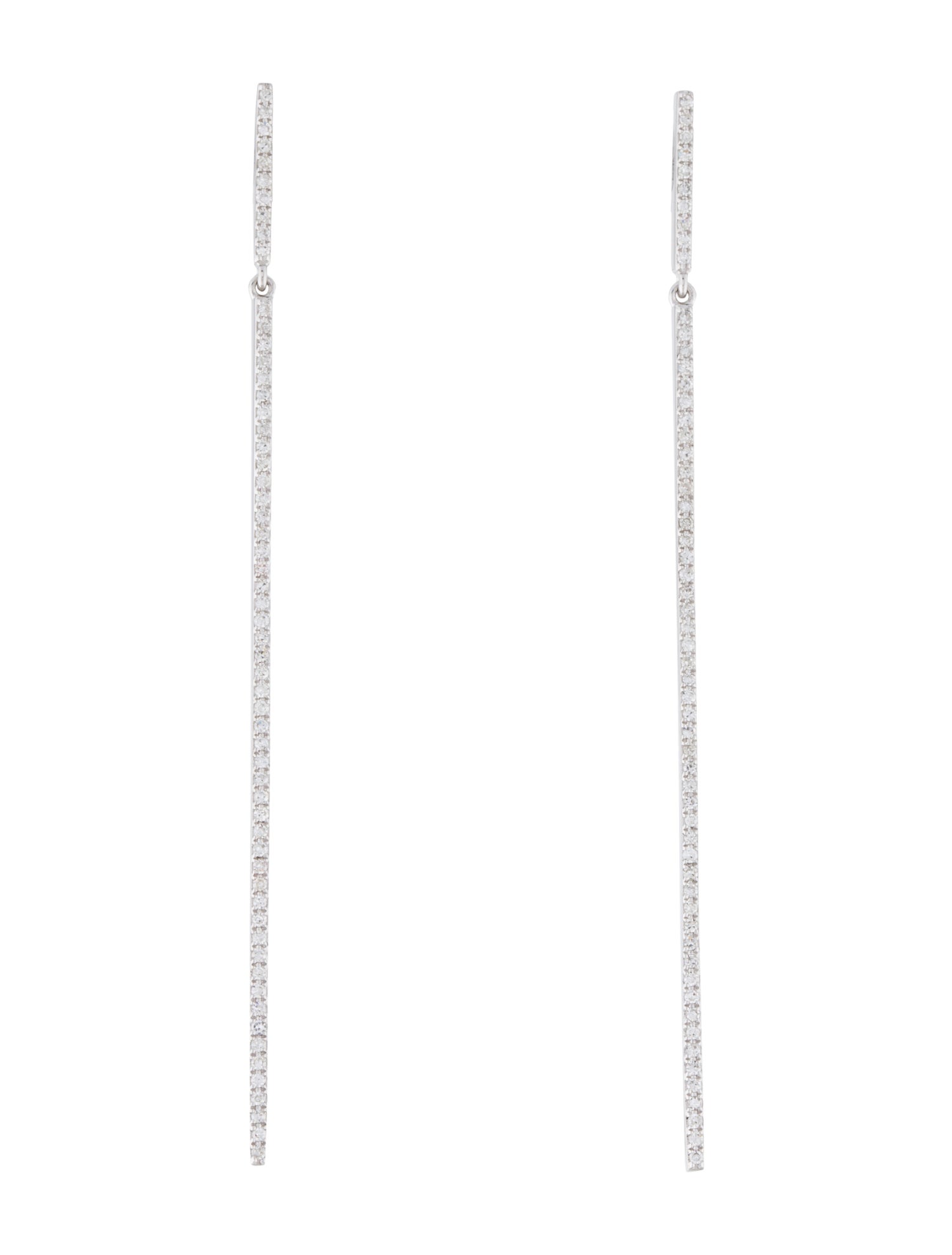 Effy Jewelry Diamond Pave Classica Vertical Drop Earrings - Rhodium ...