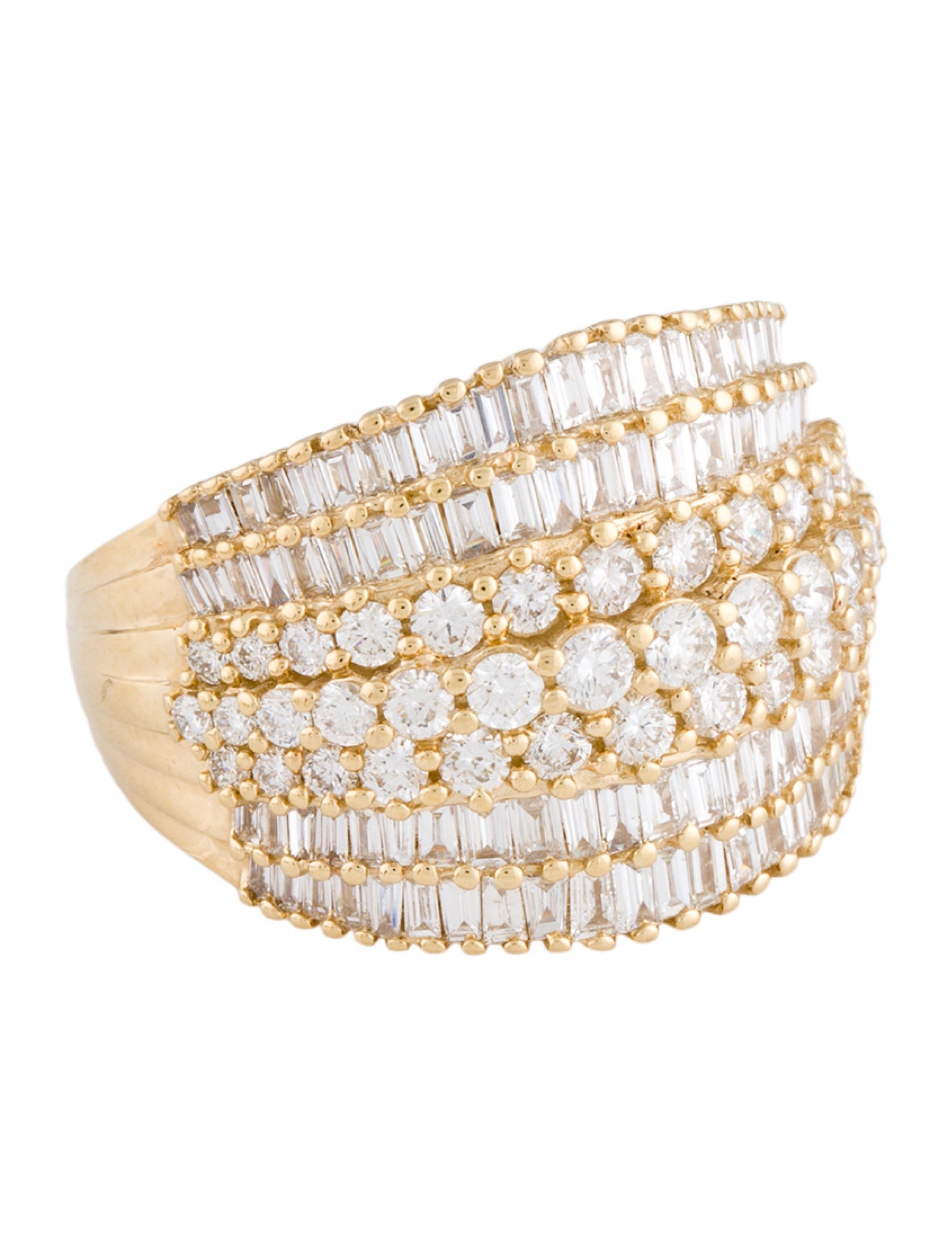 Effy Jewelry 14K Diamond Dome Band - 14K Yellow Gold Band, Rings ...