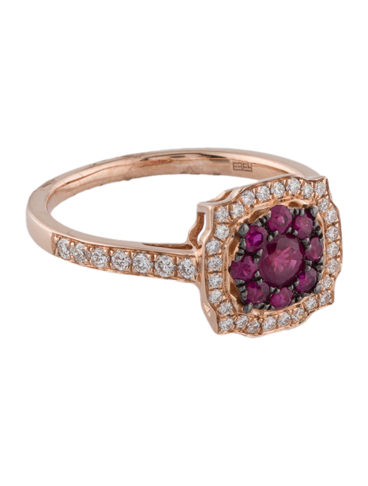 Effy Jewelry 14K Ruby & Diamond Cocktail Ring - 14K Rose Gold Cocktail ...