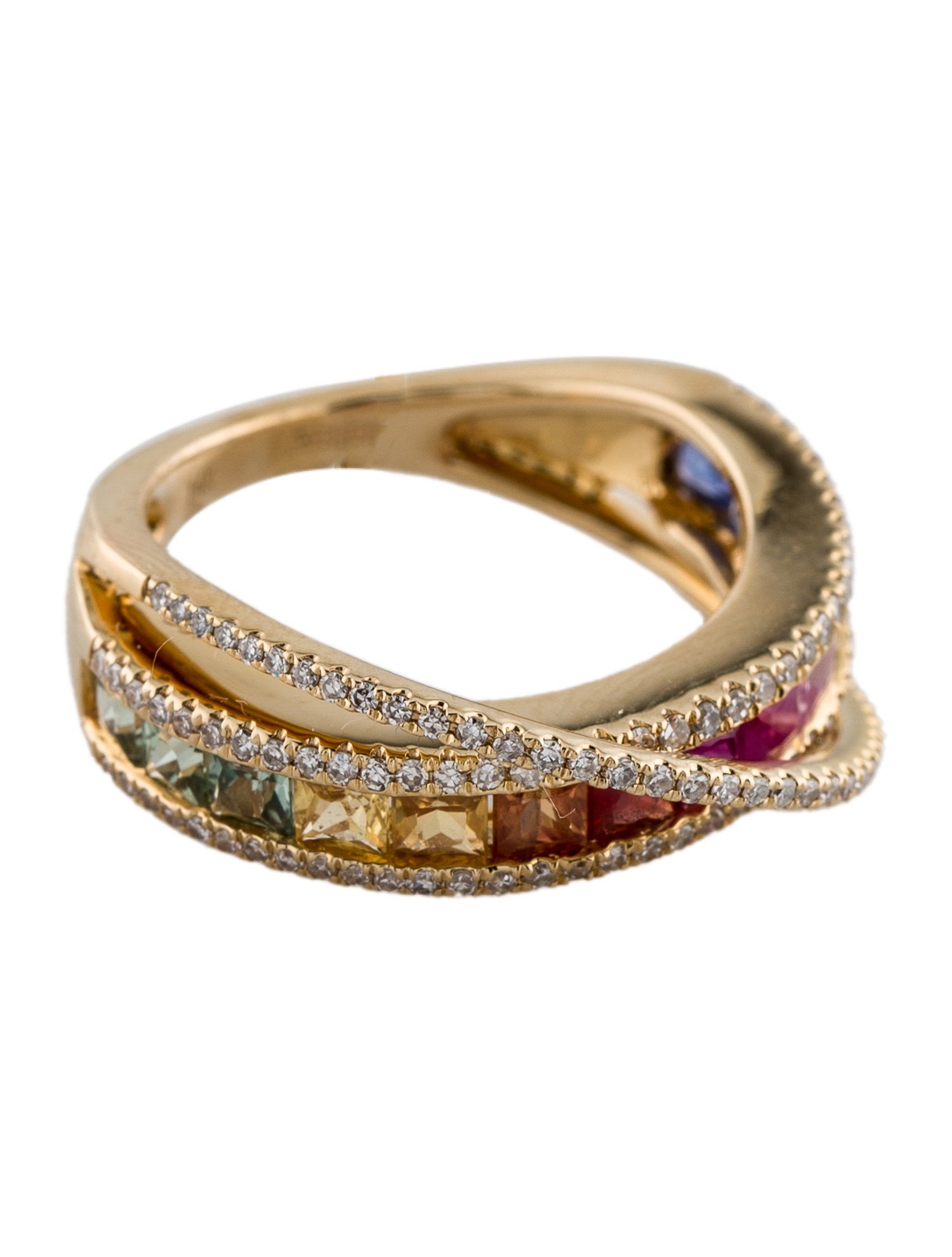 Effy Jewelry 14K Sapphire, Ruby & Diamond Band - 14K Yellow Gold Band ...