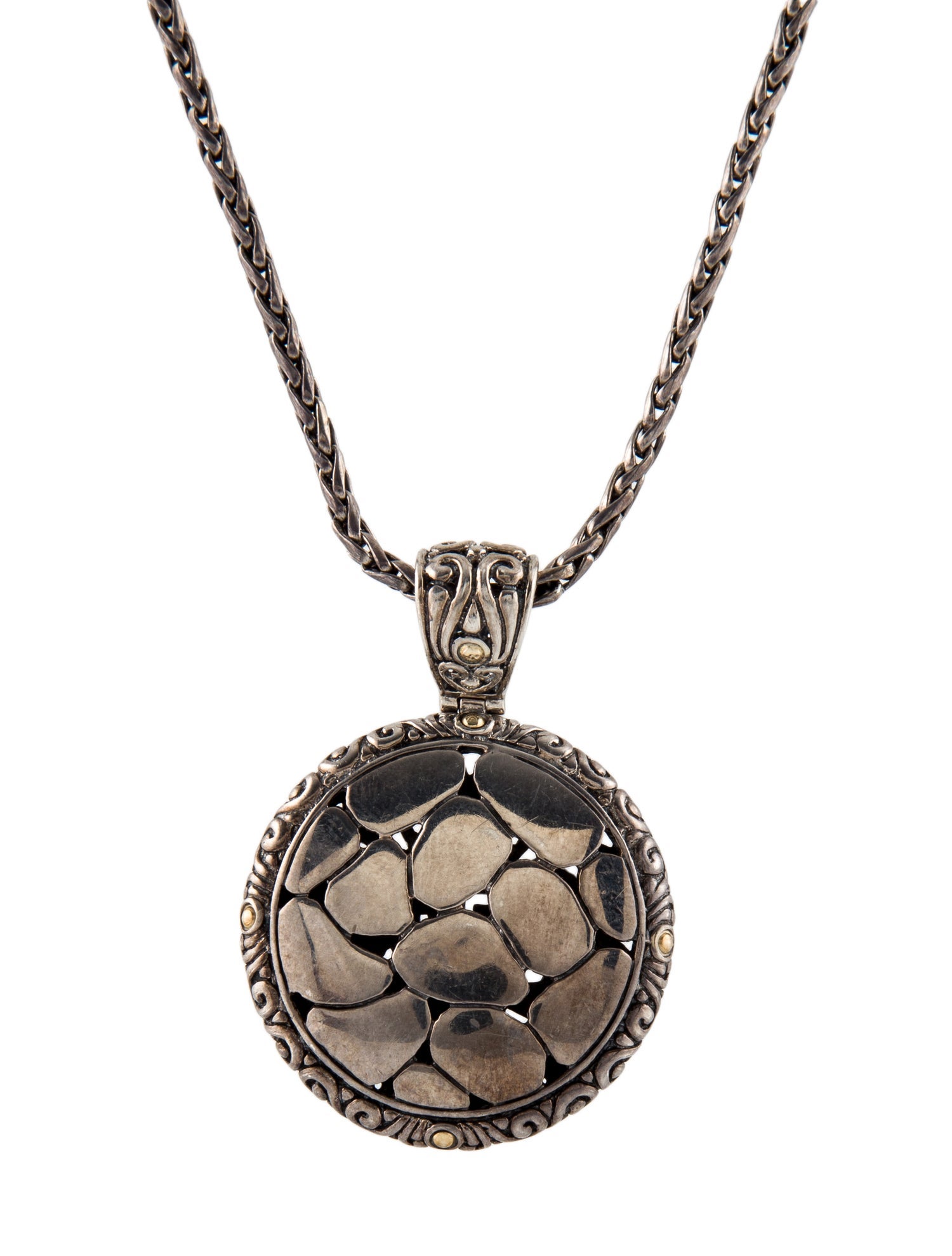 Effy Jewelry Two-Tone Toggle Round Pendant Necklace - 18K Yellow Gold ...