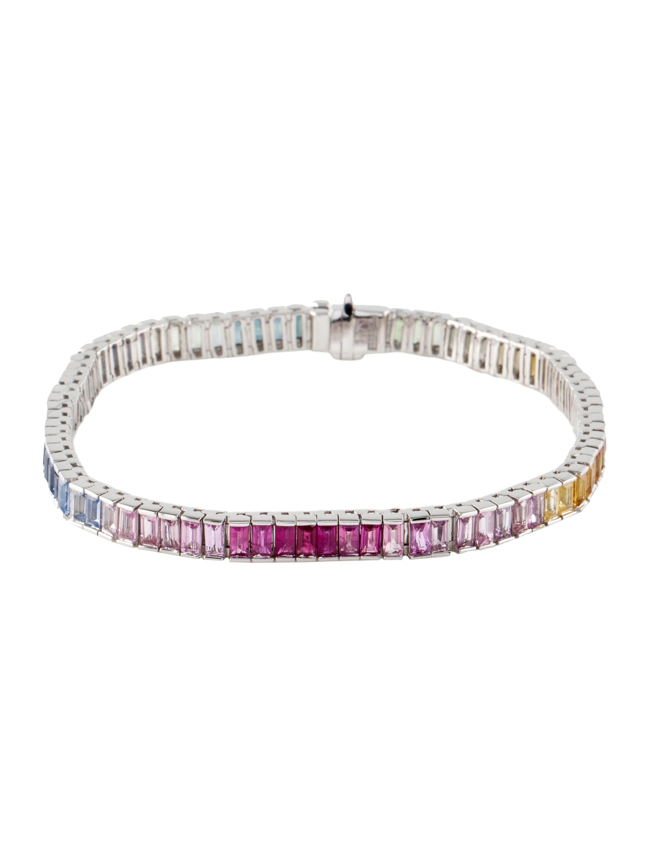 Effy Jewelry 14K 9.00ctw Sapphire & Ruby Link Bracelet - Rhodium-Plated ...