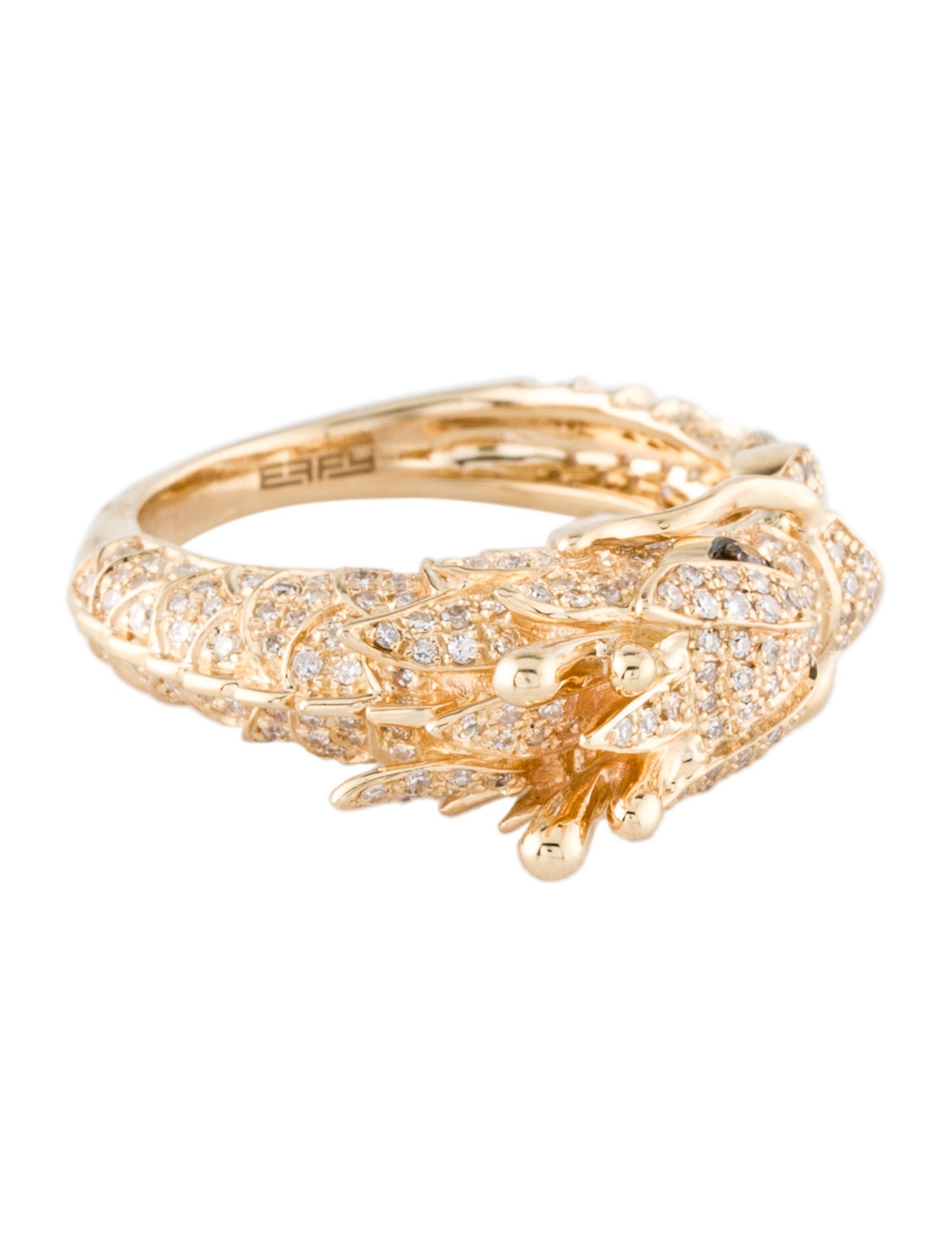 Effy Jewelry 14K Diamond Dragon Cocktail Ring - 14K Yellow Gold Band ...