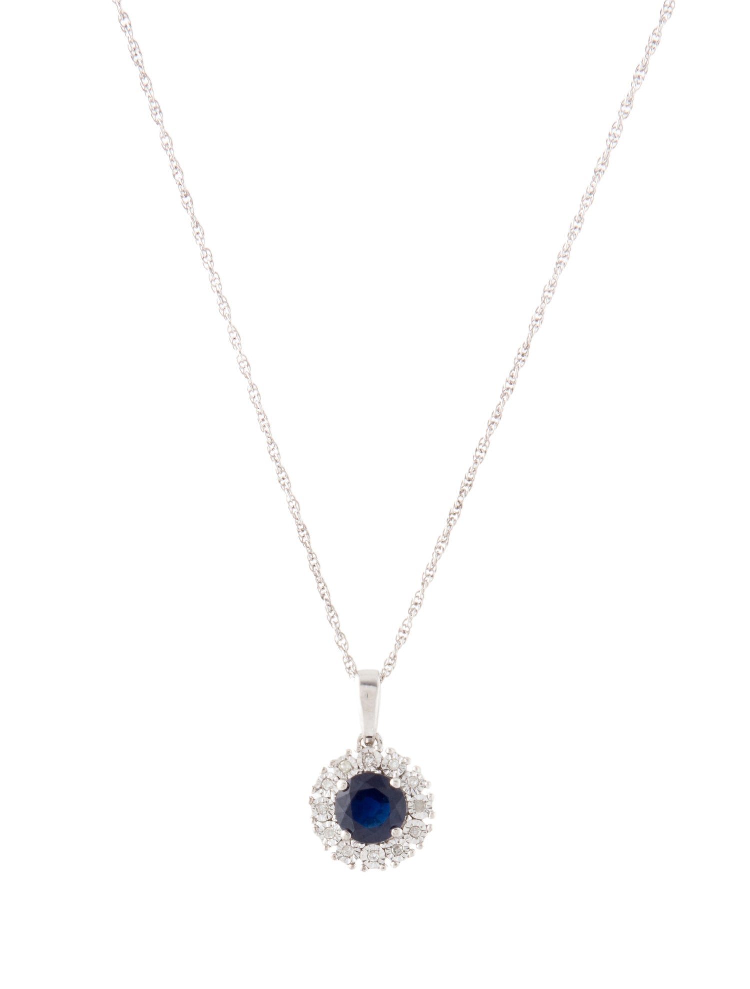 Effy Jewelry Sapphire & Diamond Pendant Necklace - Sterling Silver ...