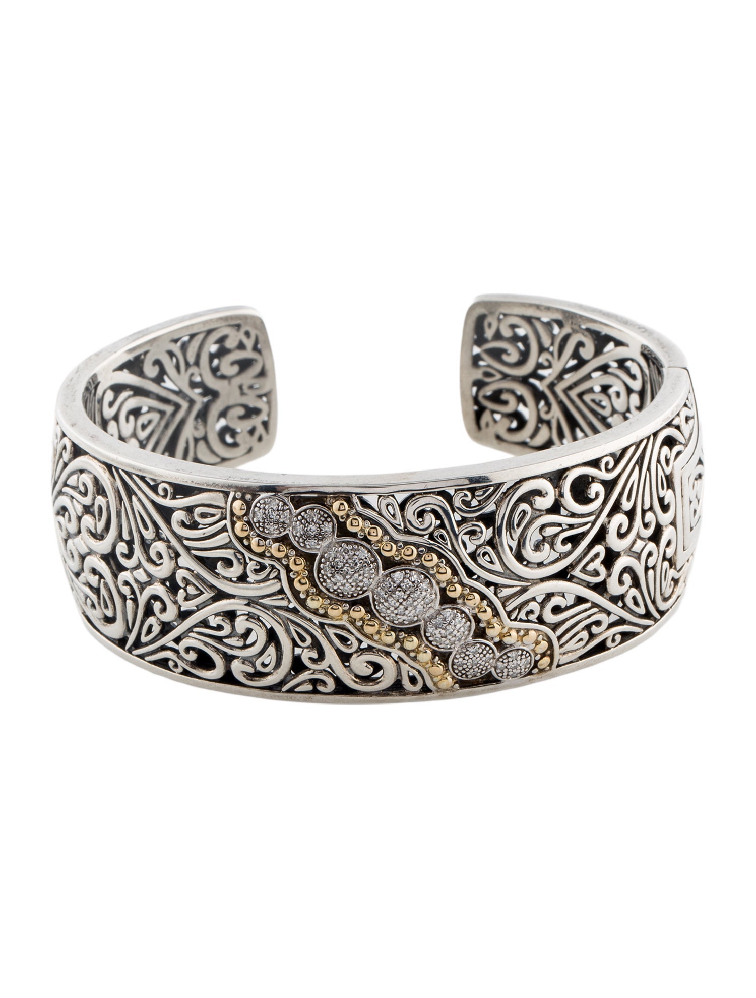 Effy Jewelry Diamond Balissima Round Swirl Cuff Bracelet - Cuff ...
