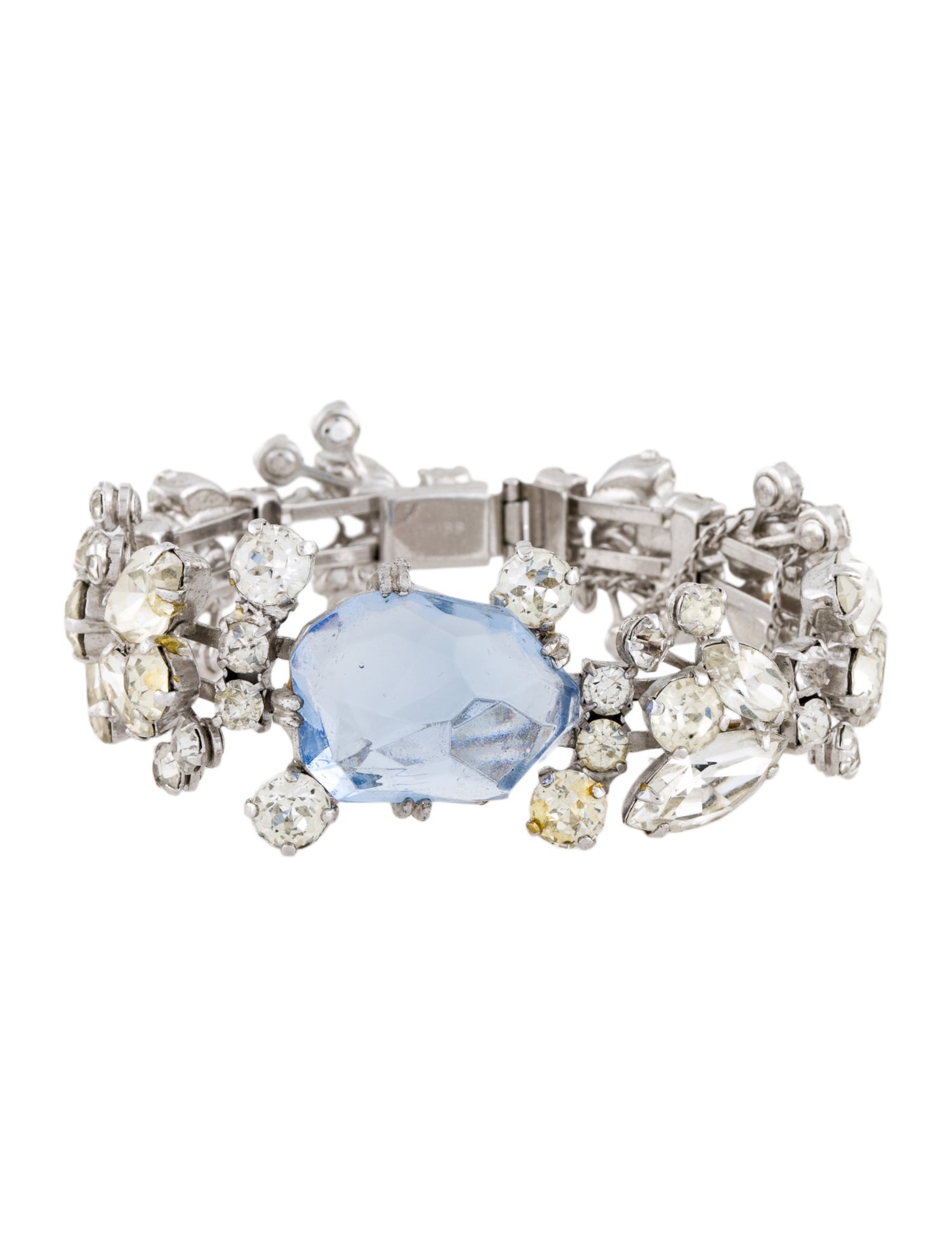 Weiss Vintage Crystal Link Bracelet - Silver-Tone Metal Link, Bracelets ...