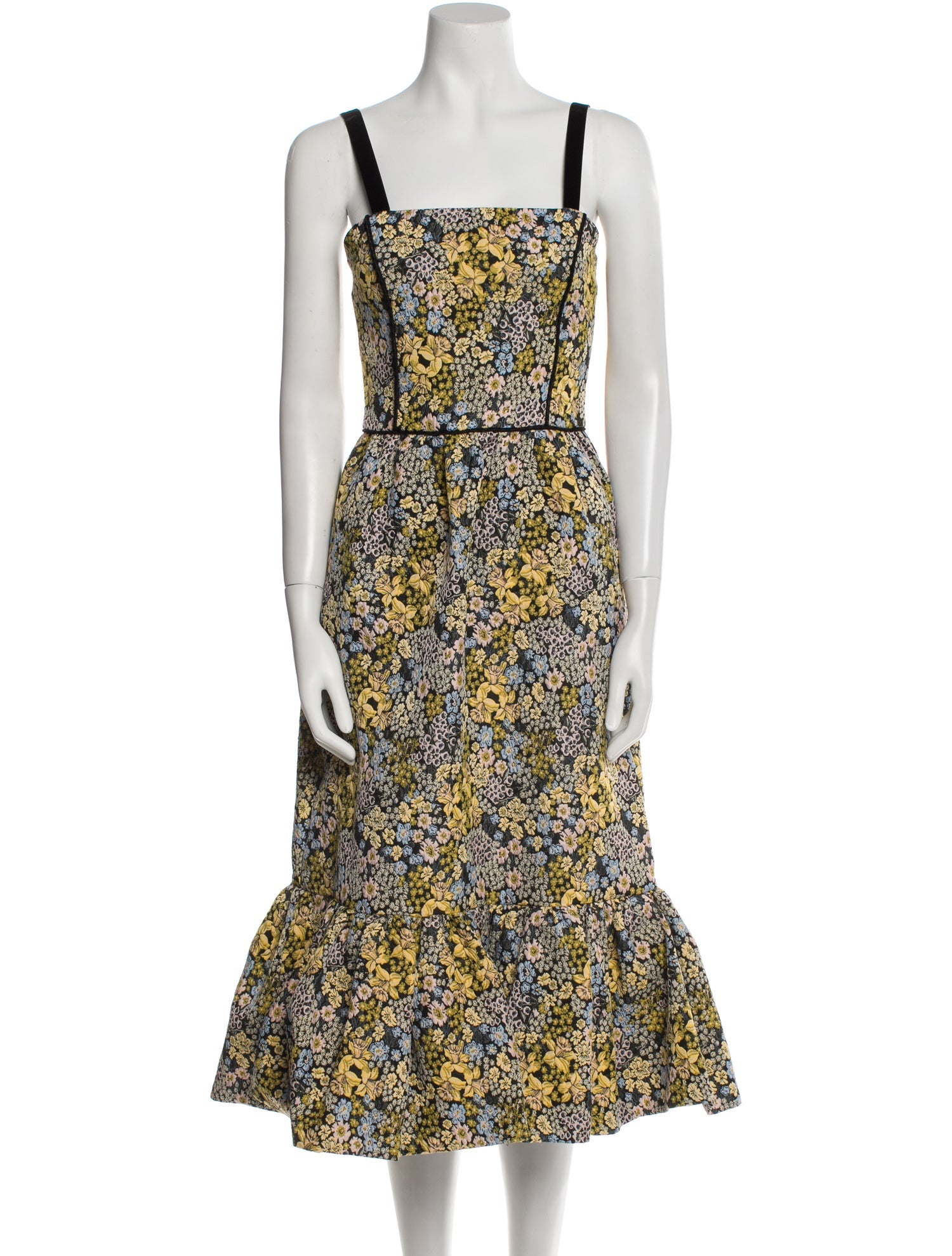 Elliatt Floral Print Knee-Length Dress w/ Tags - Yellow Dresses ...