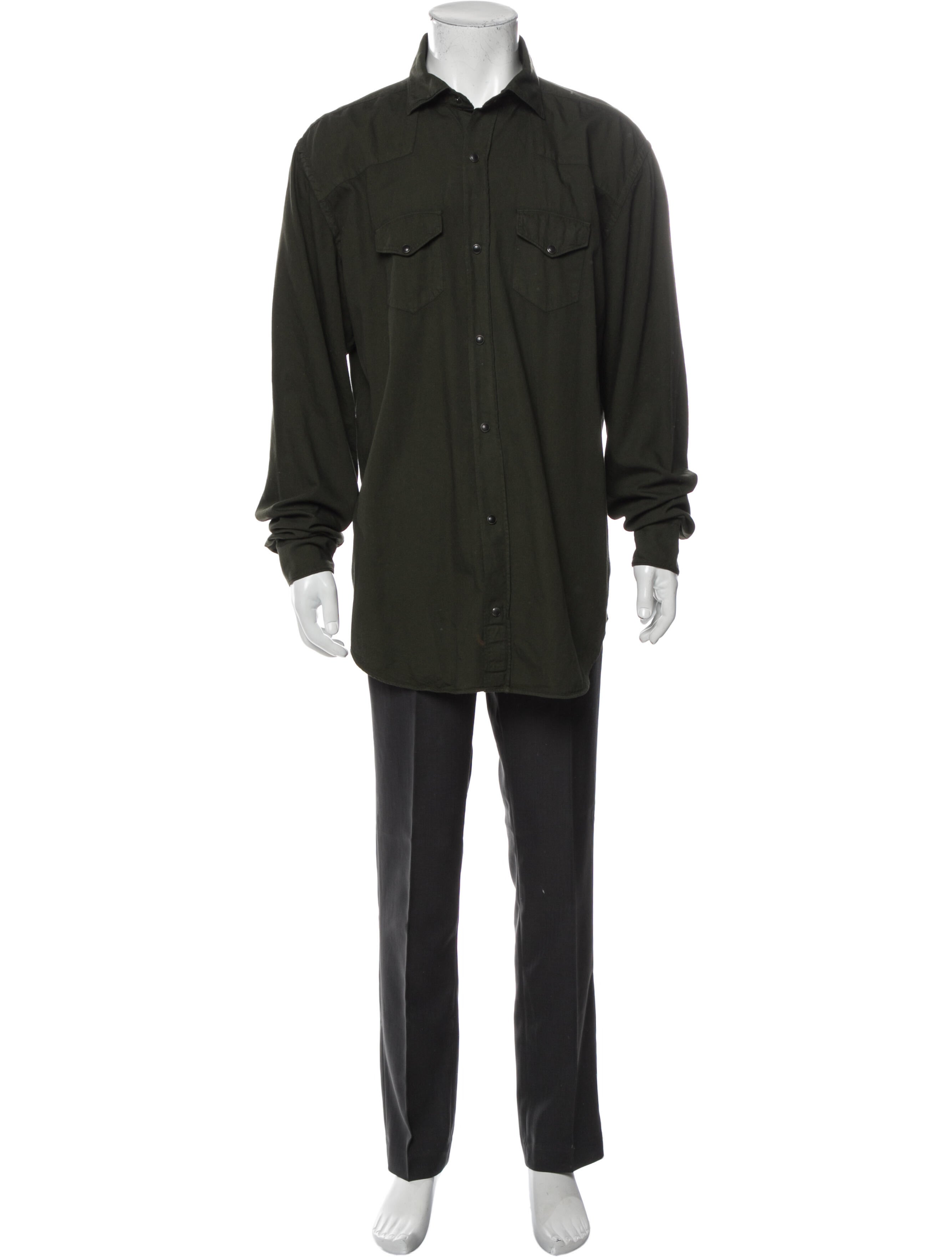 Eleventy Long Sleeve Shirt - Green Casual Shirts, Clothing - ELEVE23361 ...