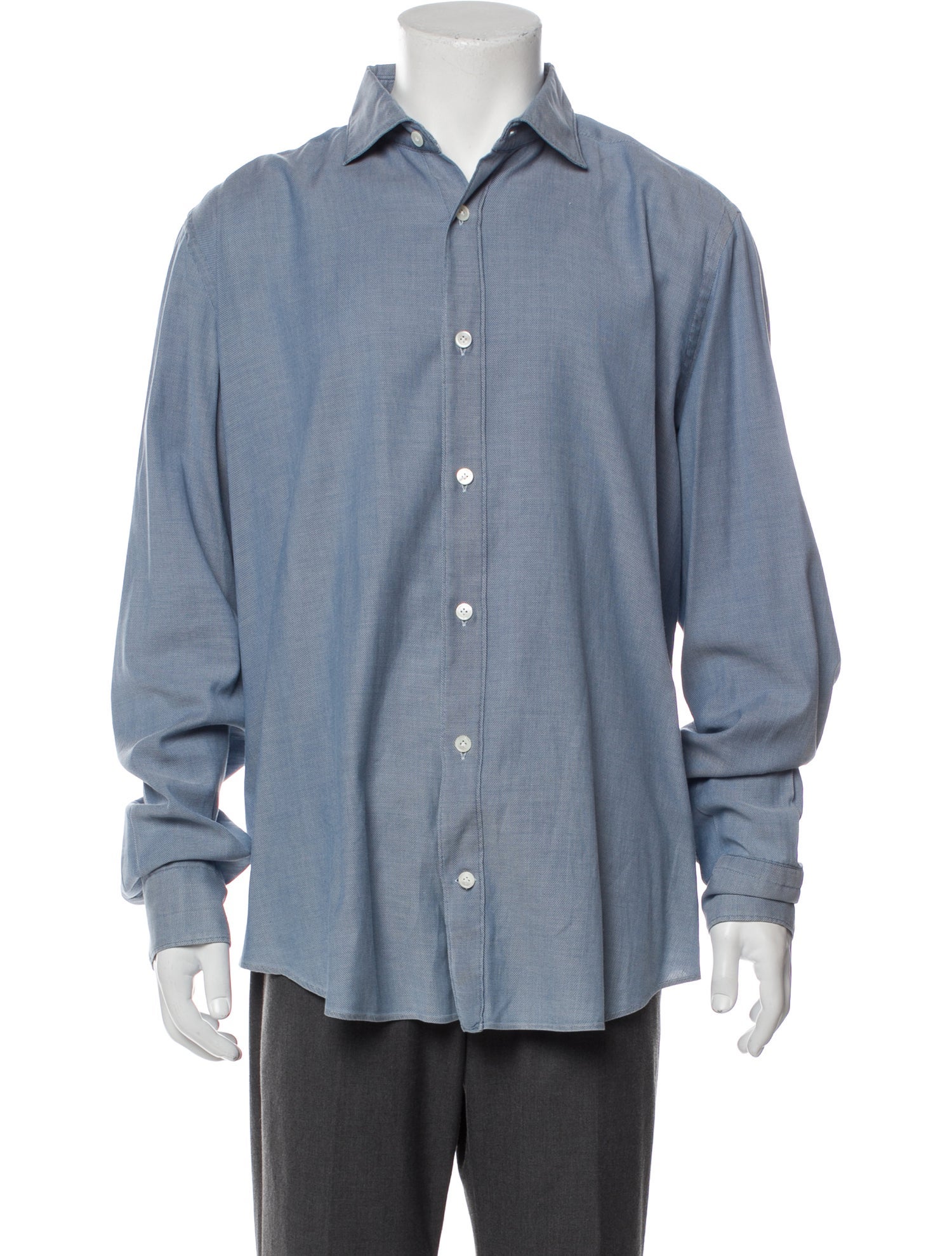 Eleventy Long Sleeve Dress Shirt - Blue Casual Shirts, Clothing ...