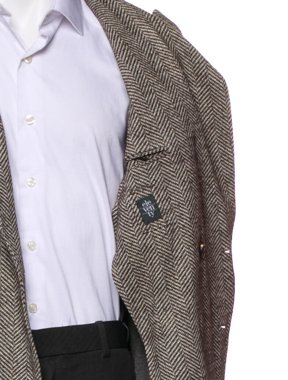 Eleventy Tweed Pattern Blazer - Black Suiting, Clothing - ELEVE25699 ...