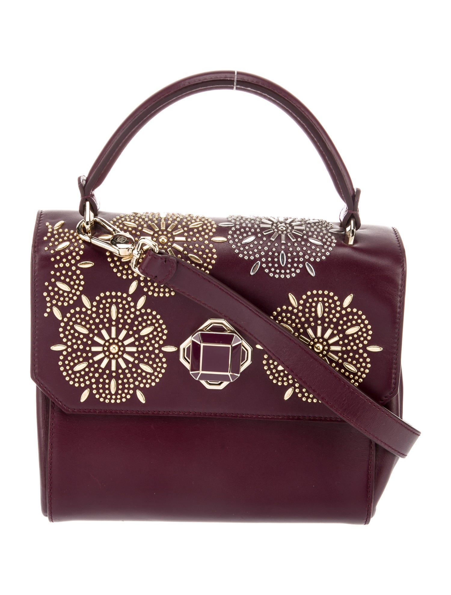 Elie Saab Leather Top Handle Bag - Purple Handle Bags, Handbags ...