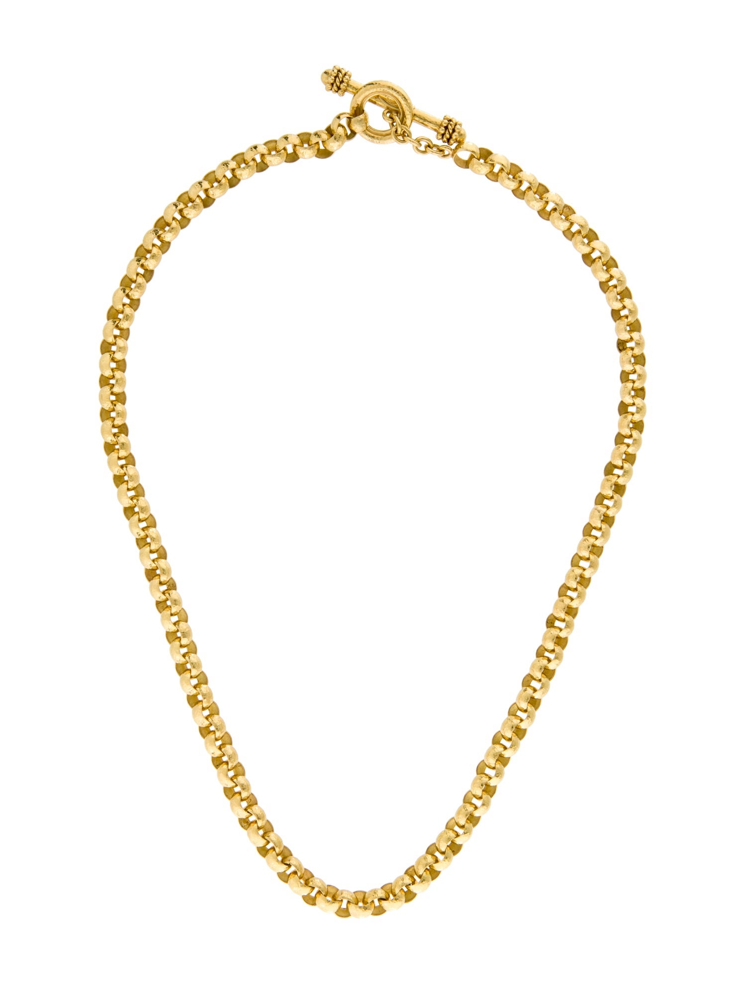Elizabeth Locke Venezia Hammered Link Necklace - 18K Yellow Gold Chain ...