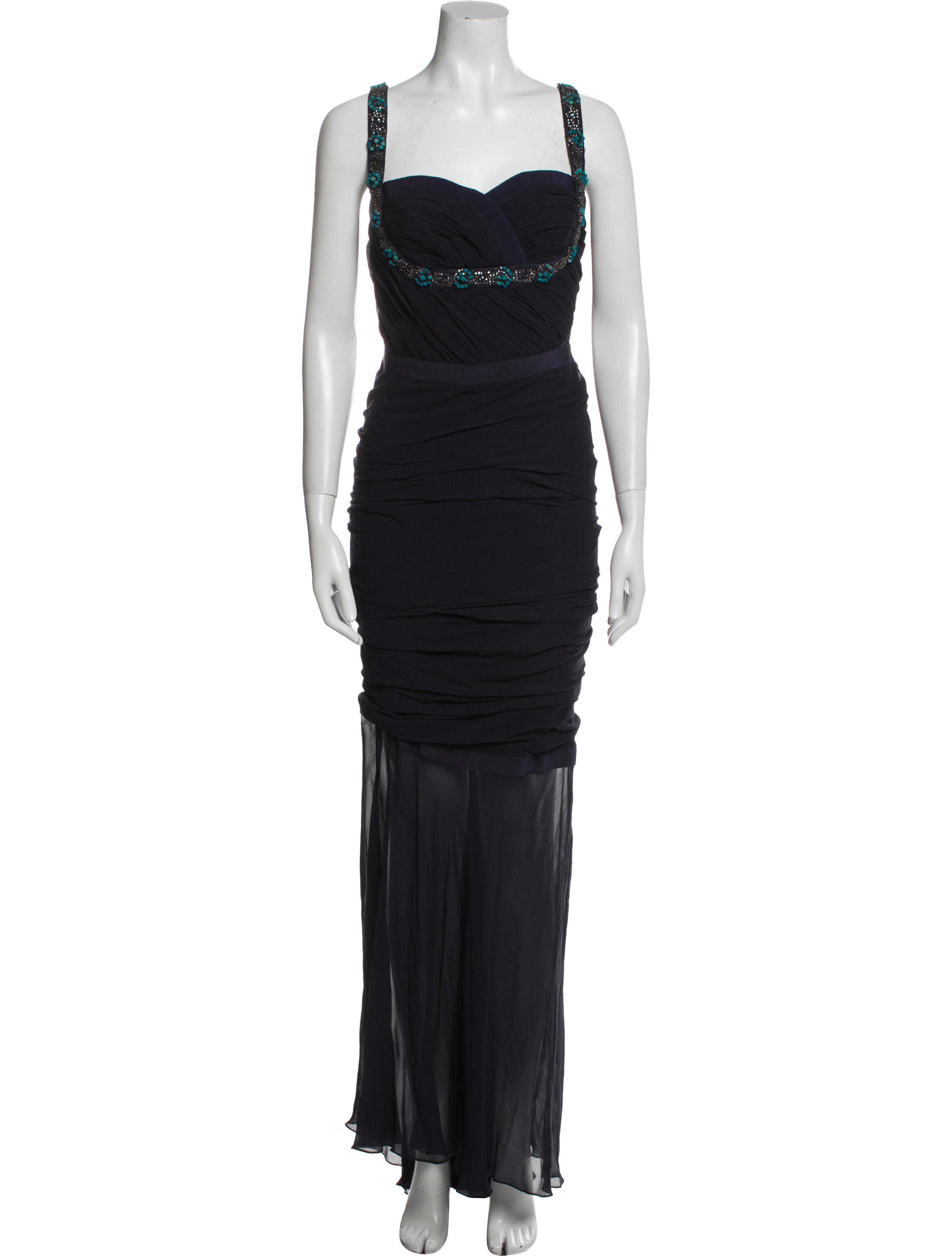 Emanuel Ungaro Silk Long Dress - Blue Dresses, Clothing - EMA27849 ...