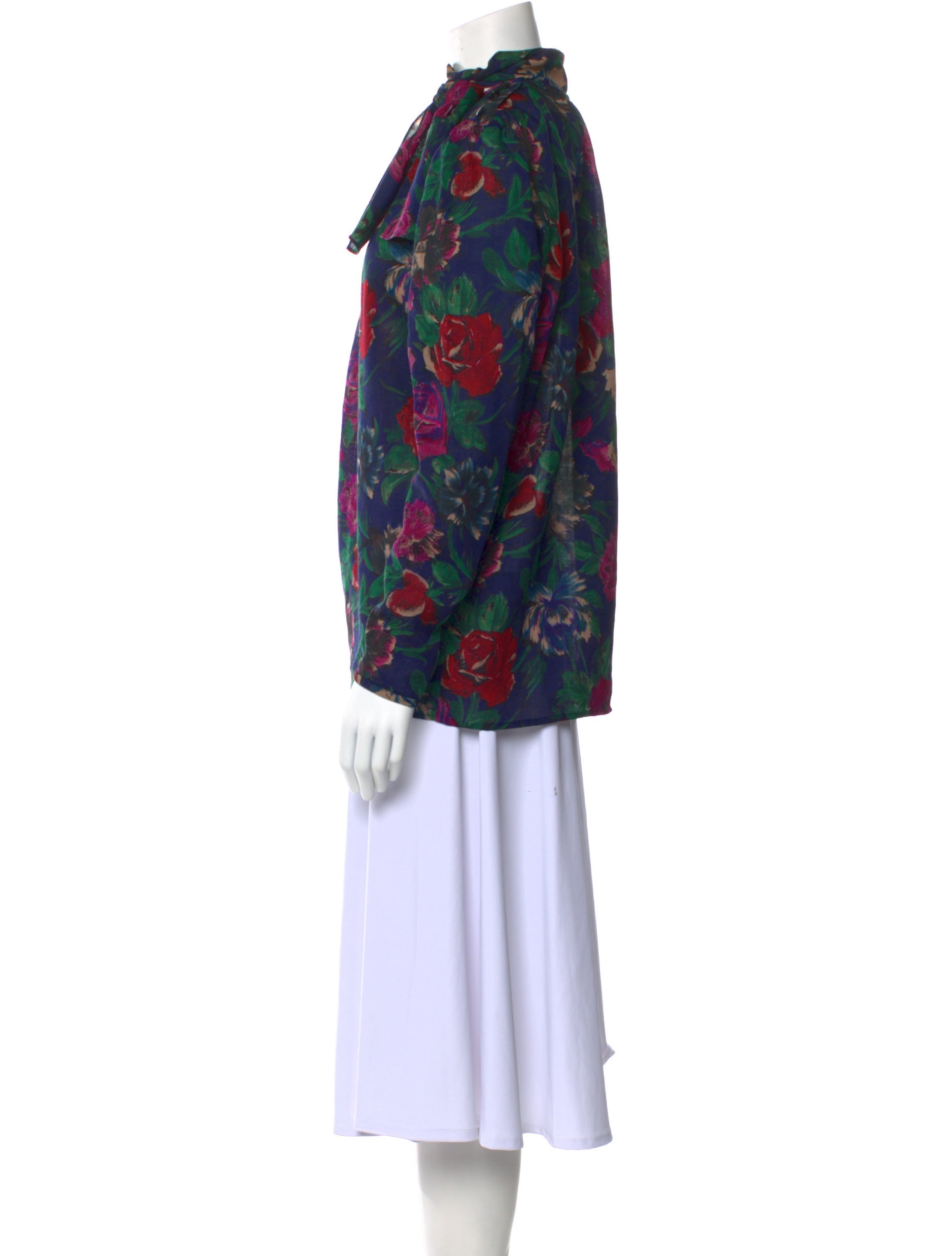 Emanuel Ungaro Vintage 1980's Blouse - Blue Tops, Clothing - EMA28015 ...