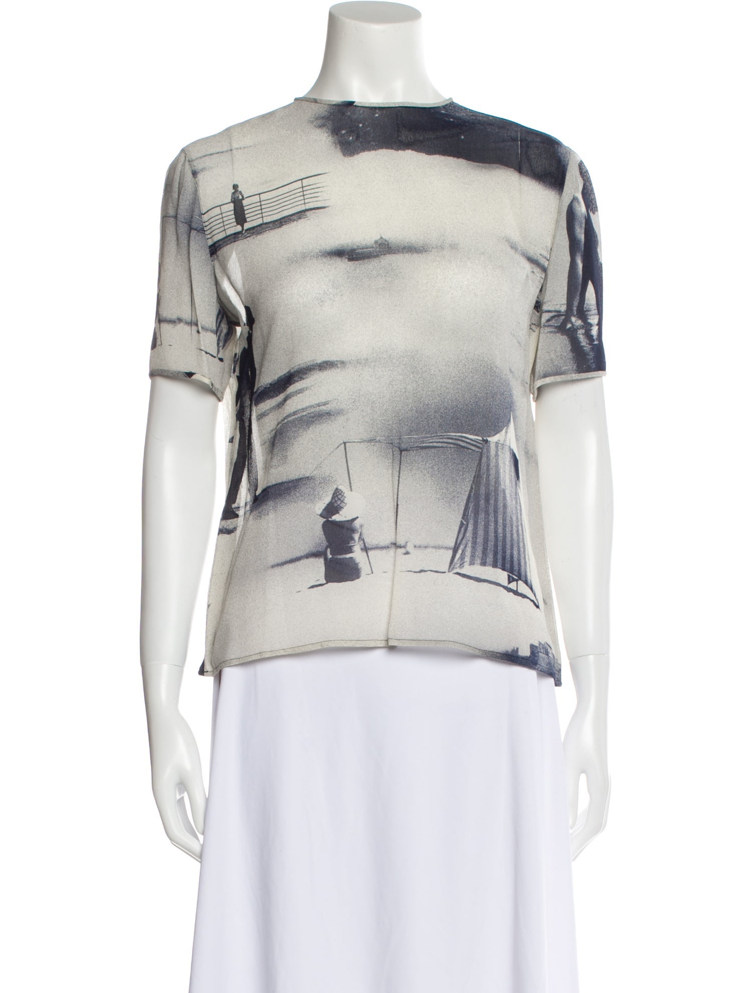 Emanuel Ungaro Vintage 1990's T-Shirt - Blue Tops, Clothing - EMA30164 ...