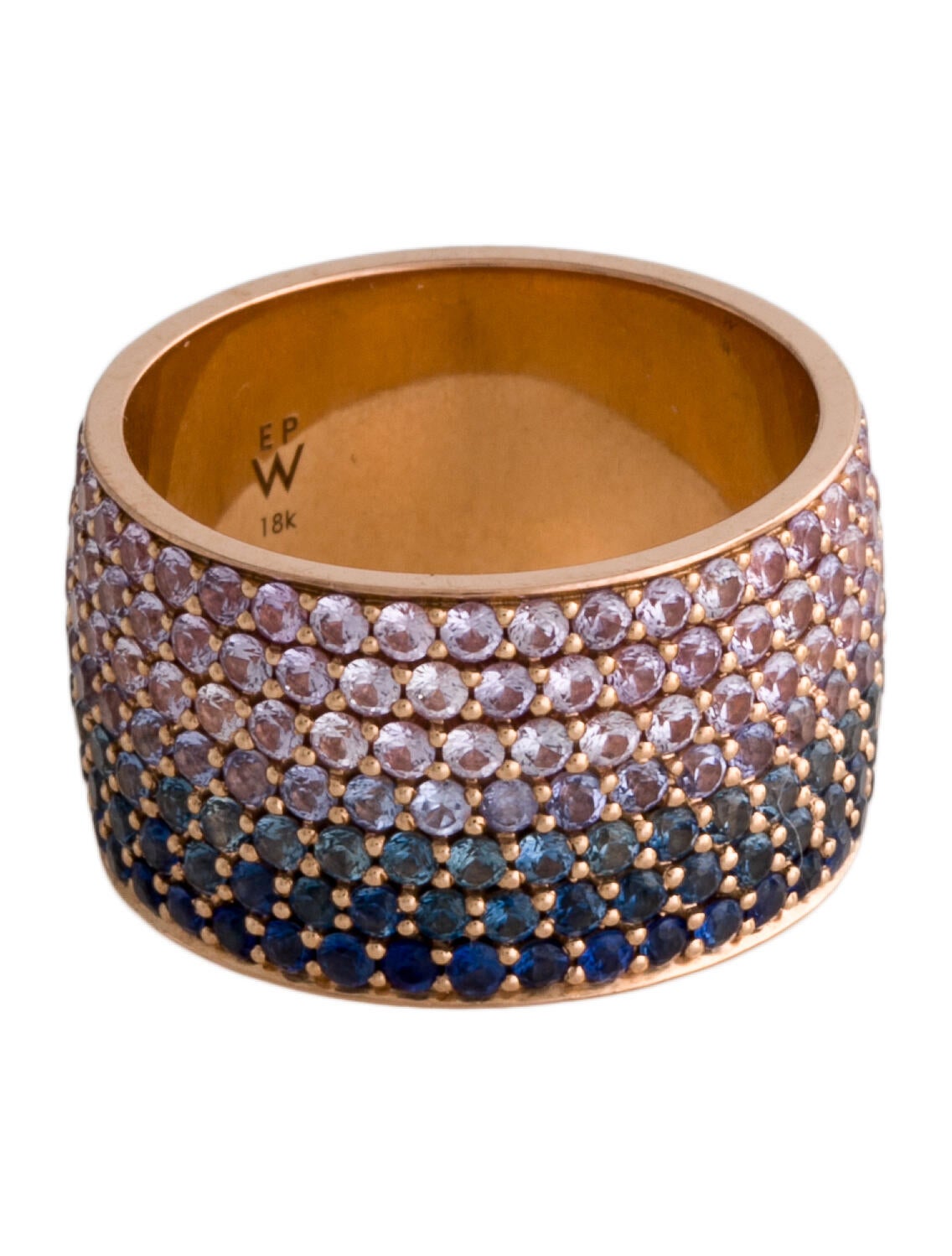 Emily P. Wheeler 18K Sapphire Coastline Ombre Cigar Ring - 18K Rose ...