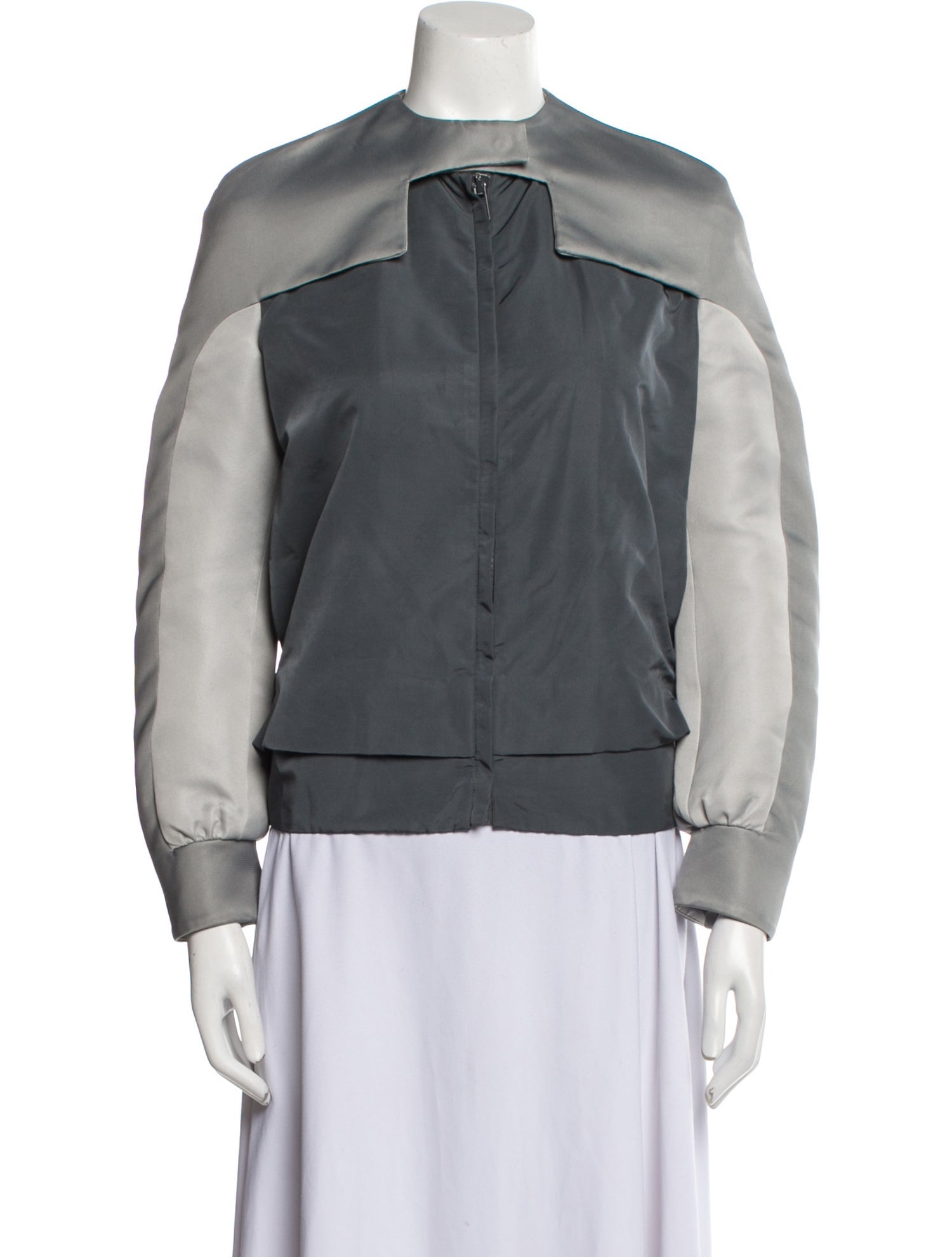 Hyein Seo Colorblock Pattern Bomber Jacket - Blue Jackets, Clothing - WHYSE20506 | The RealReal