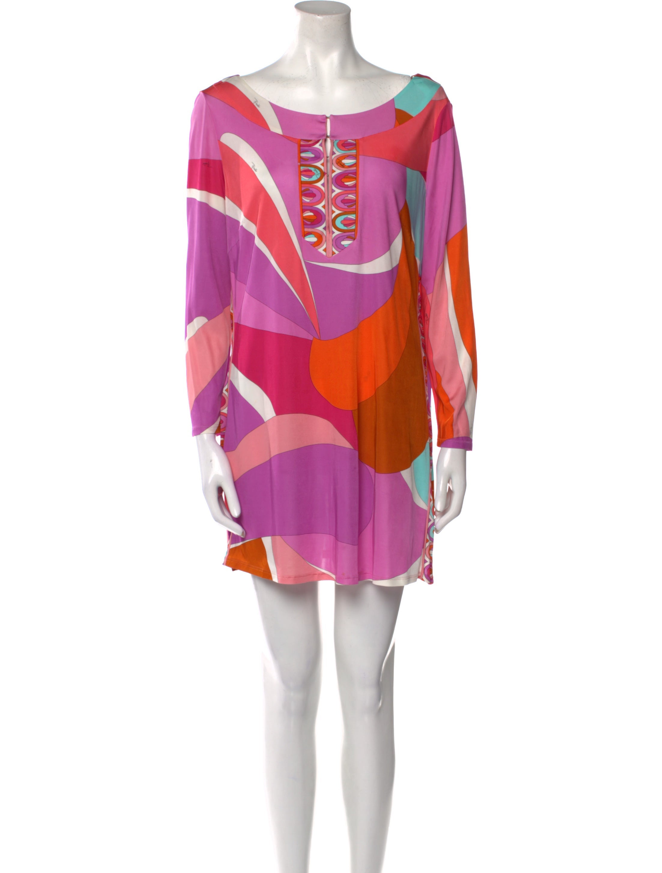 Emilio Pucci Colorblock Pattern Scoop Neck Tunic - Purple Tops ...