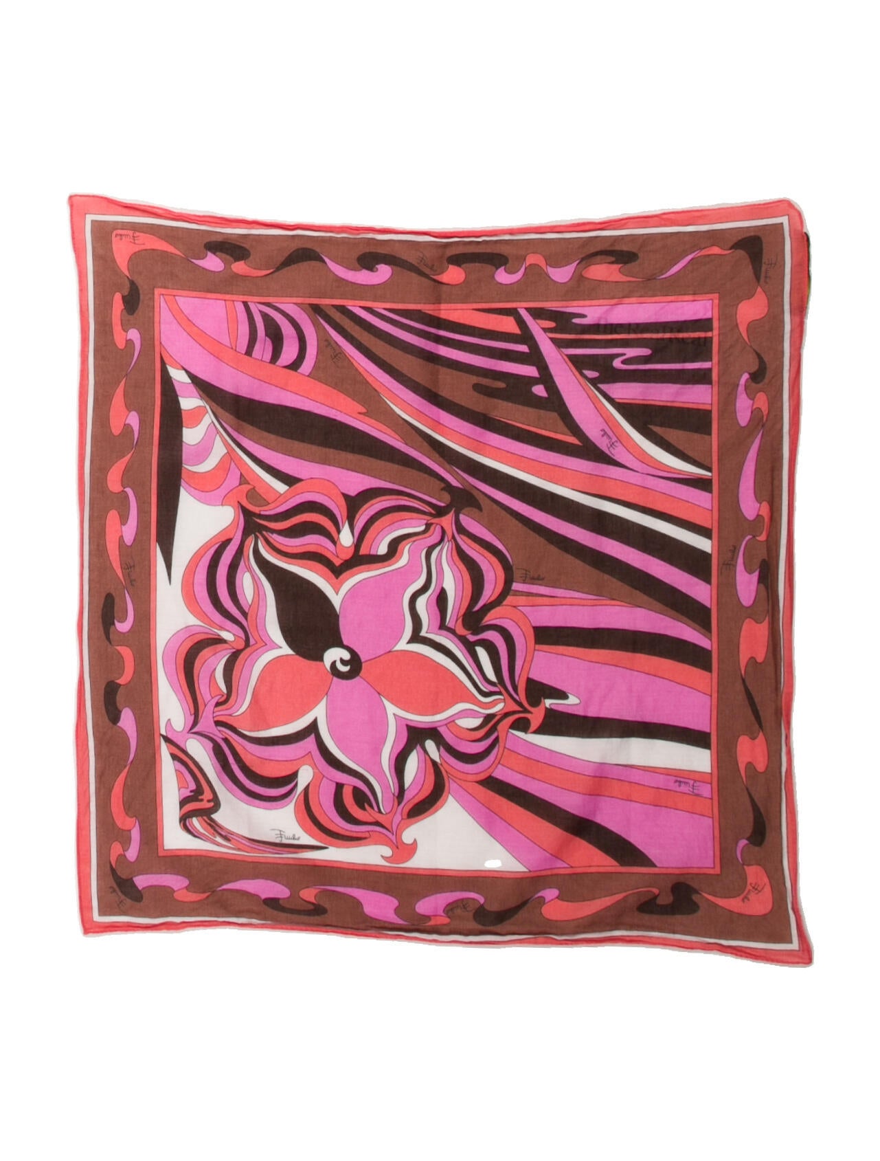 Emilio Pucci Floral Print Scarf - Blue Scarves and Shawls, Accessories ...