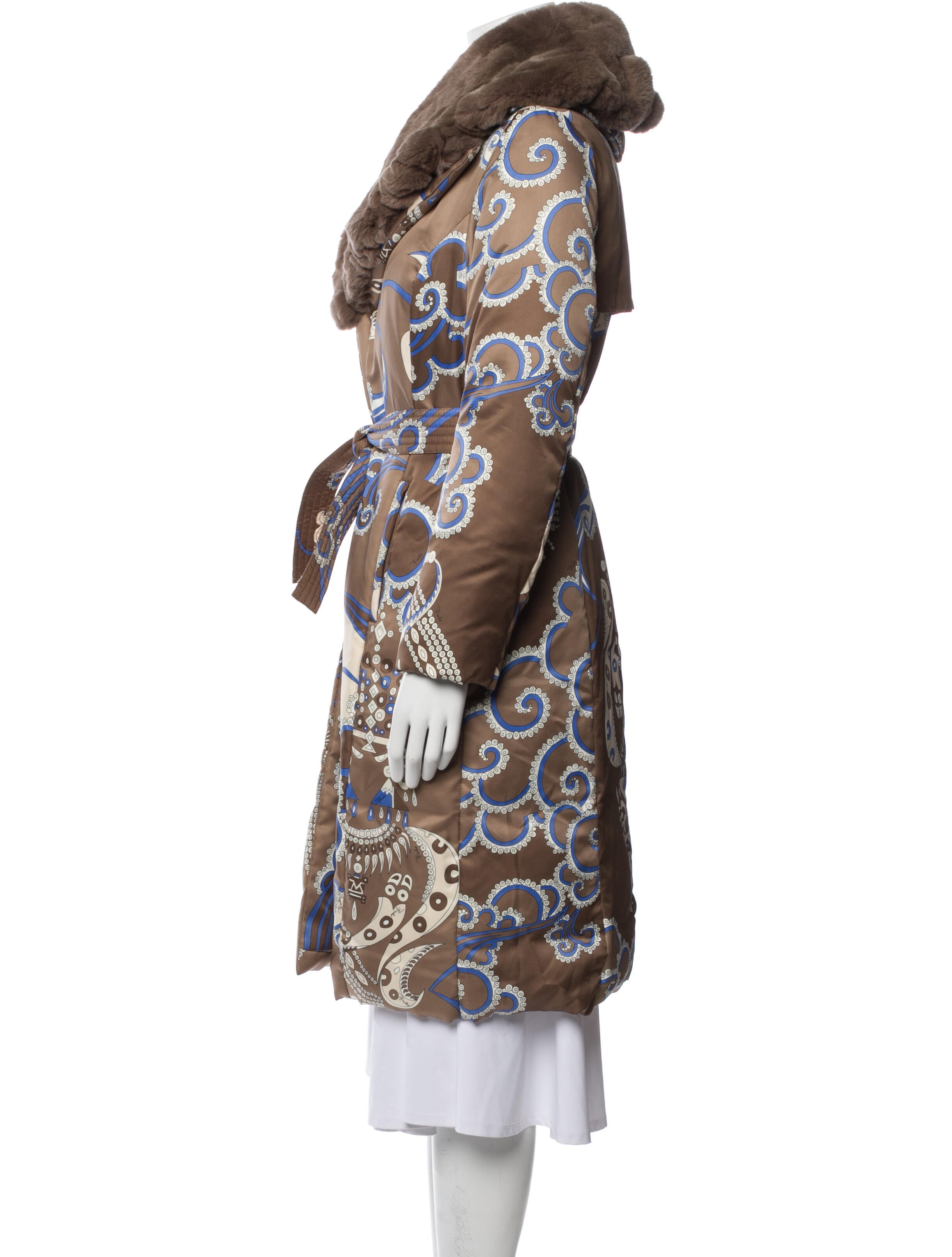 Emilio Pucci Floral Print Coat - Brown Coats, Clothing - EMI114766 ...