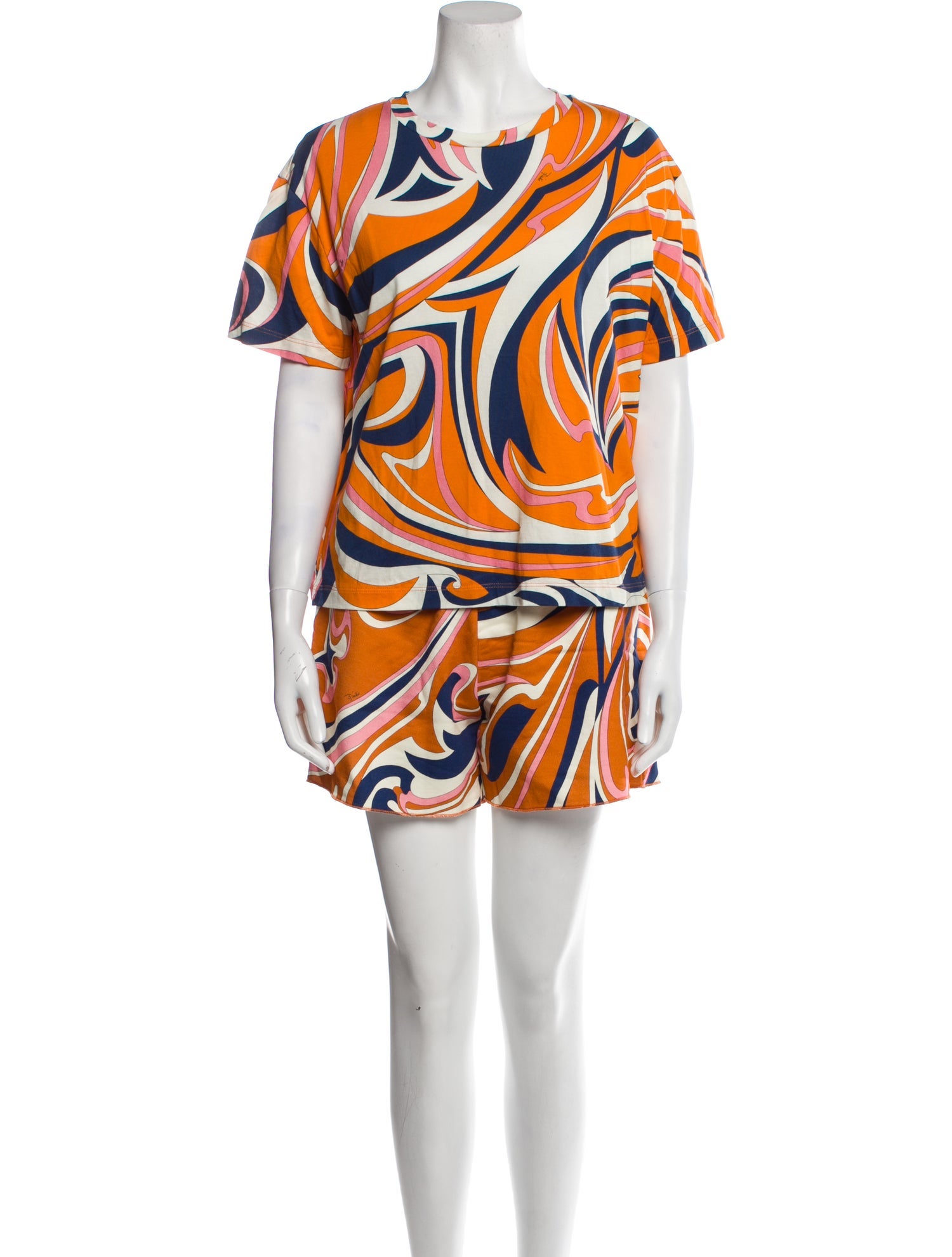 Emilio Pucci Striped Pant Set - Orange, 10" Rise Suits and Sets ...