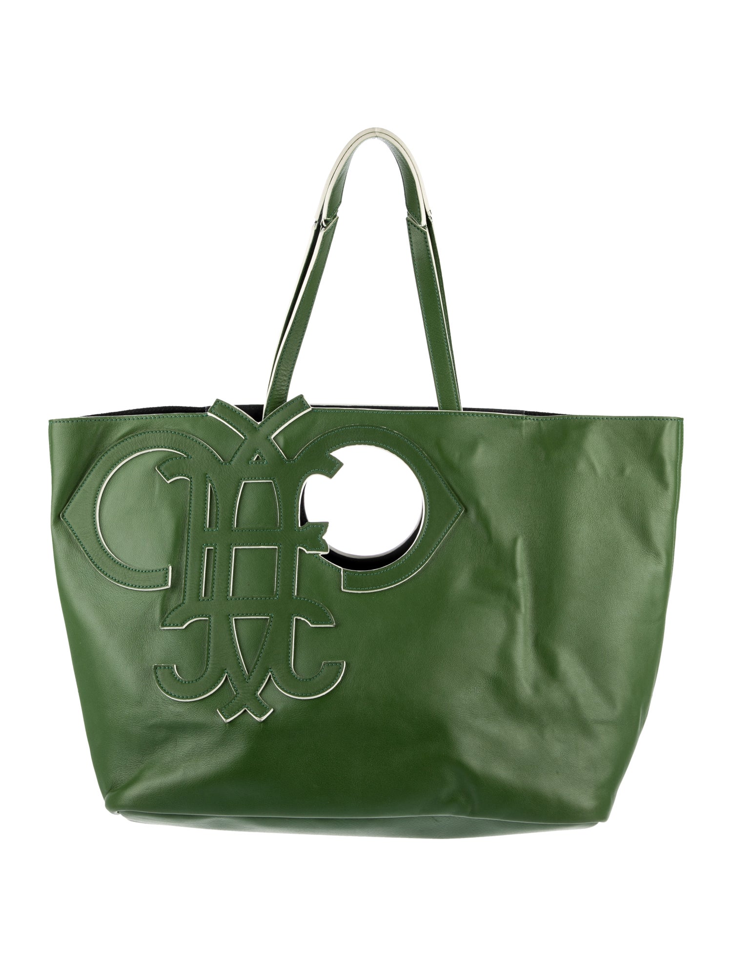 Emilio Pucci Large Leather Tote - Green Totes, Handbags - EMI118494 ...