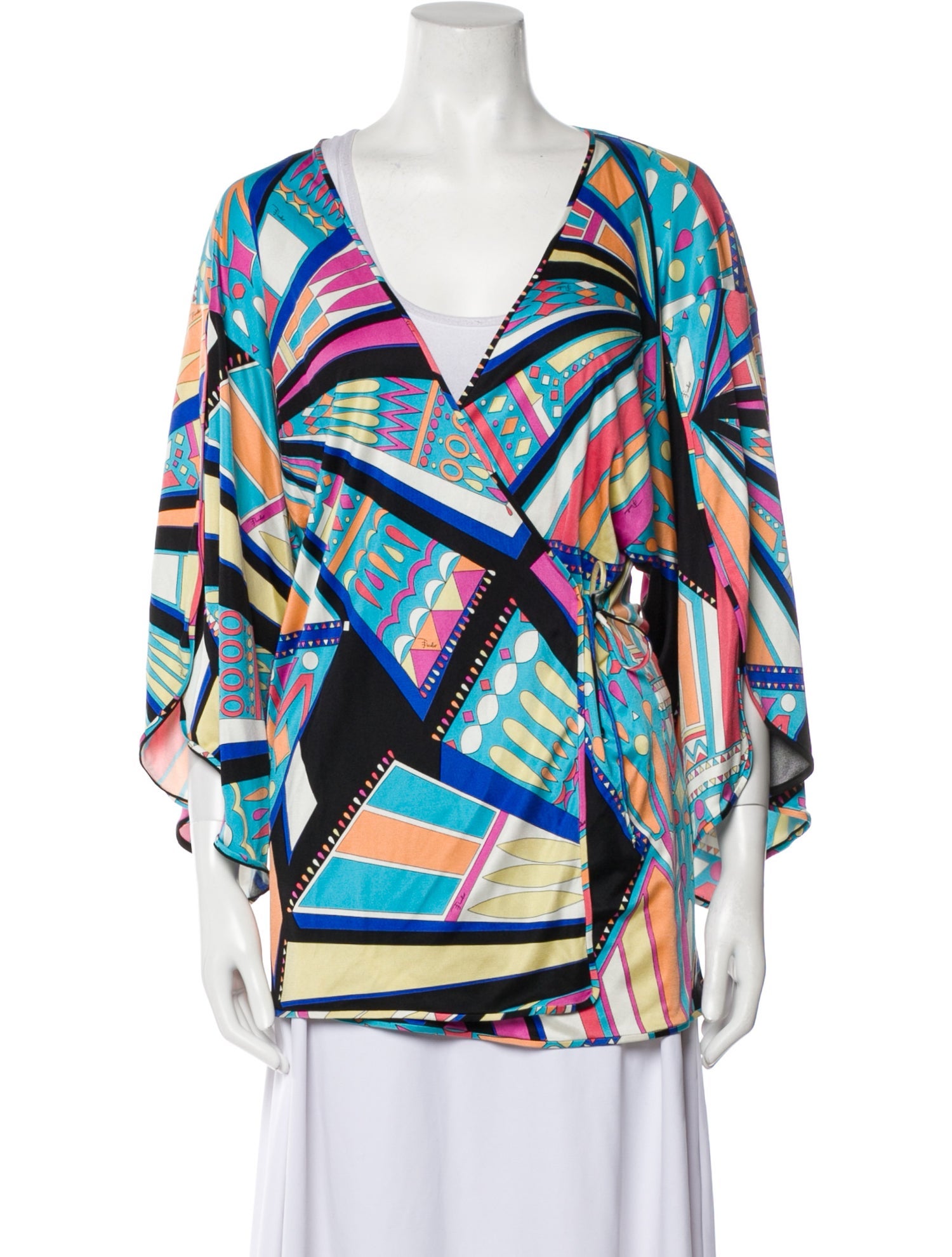Emilio Pucci Silk Printed Tunic - Blue Tops, Clothing - EMI119808 | The ...