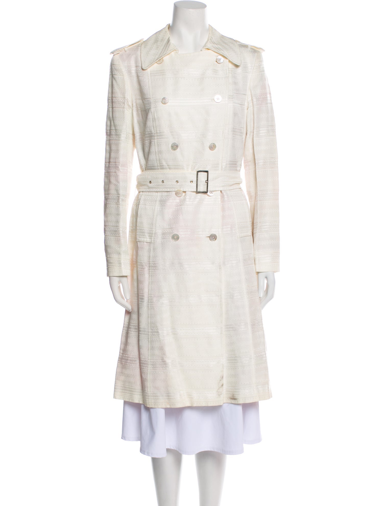 Emilio Pucci Patterned Trench Coat - Neutrals Coats, Clothing ...