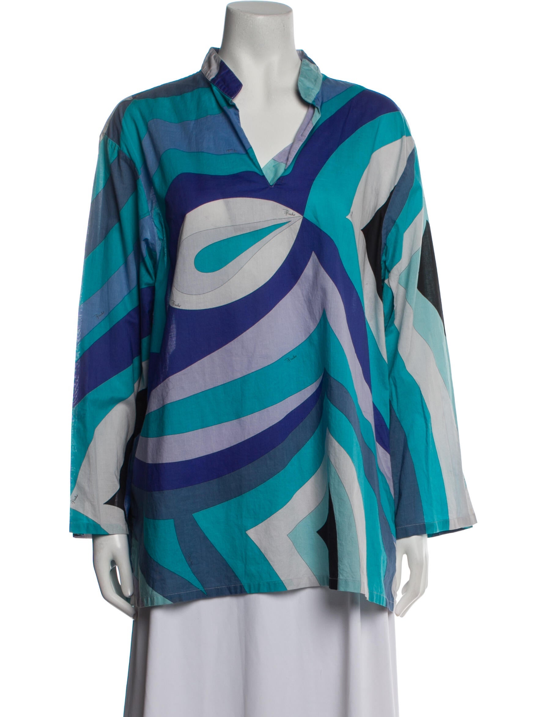 Emilio Pucci Vintage Late 1990's - Early 2000's Tunic - Blue Tops ...