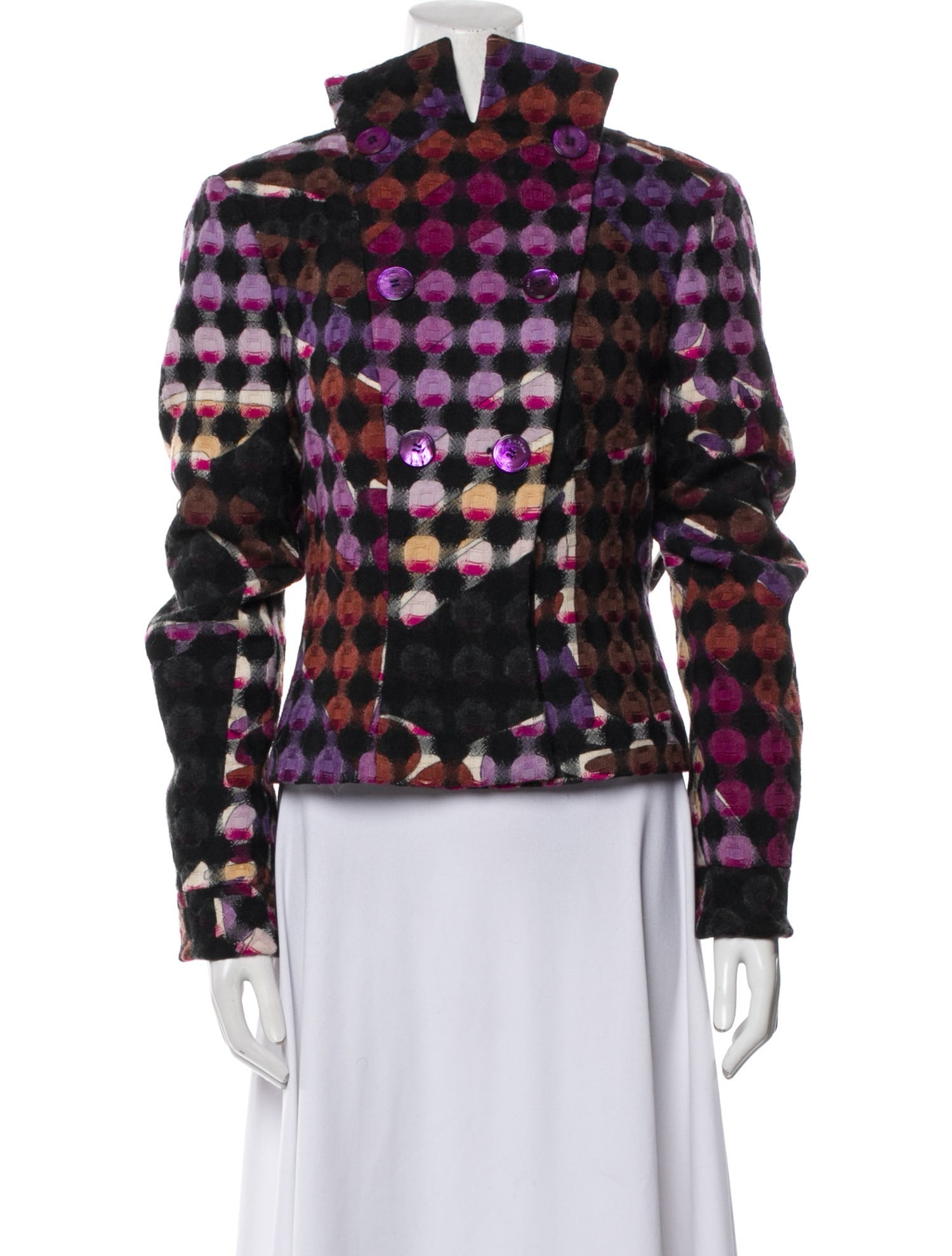 Emilio Pucci Wool Polka Dot Print Jacket - Black Jackets, Clothing ...