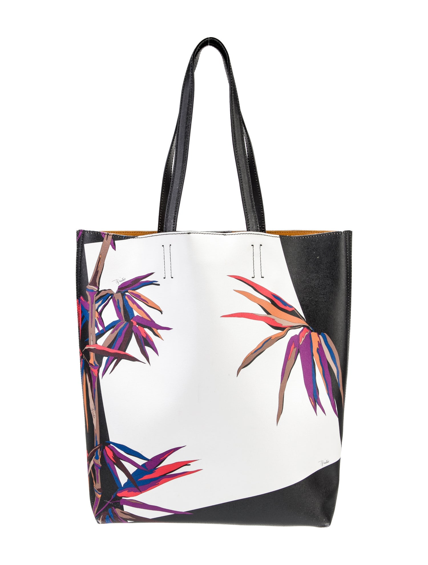 Emilio Pucci Saffiano Leather Tote - Black Totes, Handbags - EMI134183 ...