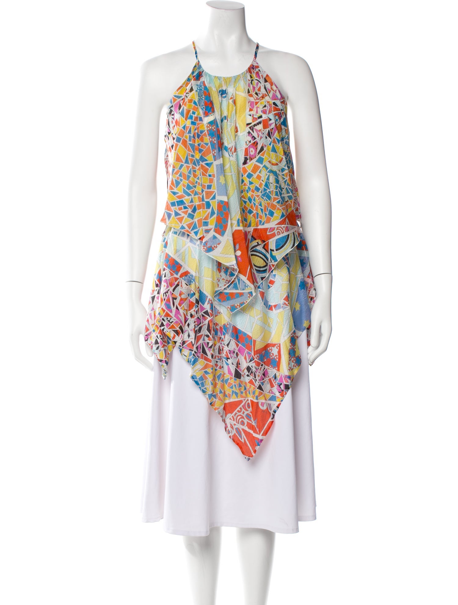 Emilio Pucci Silk Printed Tunic - Orange Tops, Clothing - EMI134661 ...