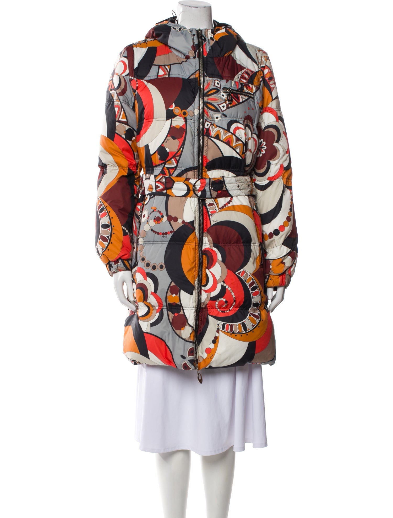 Emilio Pucci Nylon Floral Print Down Coat - Coats, Clothing - EMI136569 ...
