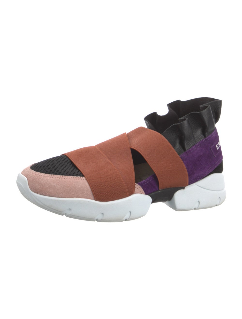 Emilio Pucci Suede Colorblock Pattern Sock Sneakers - Black Sneakers ...