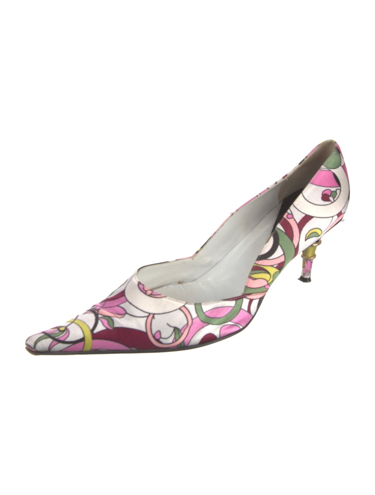 Emilio Pucci Signature Logo Satin Pumps - Pink Pumps, Shoes - EMI144937 ...