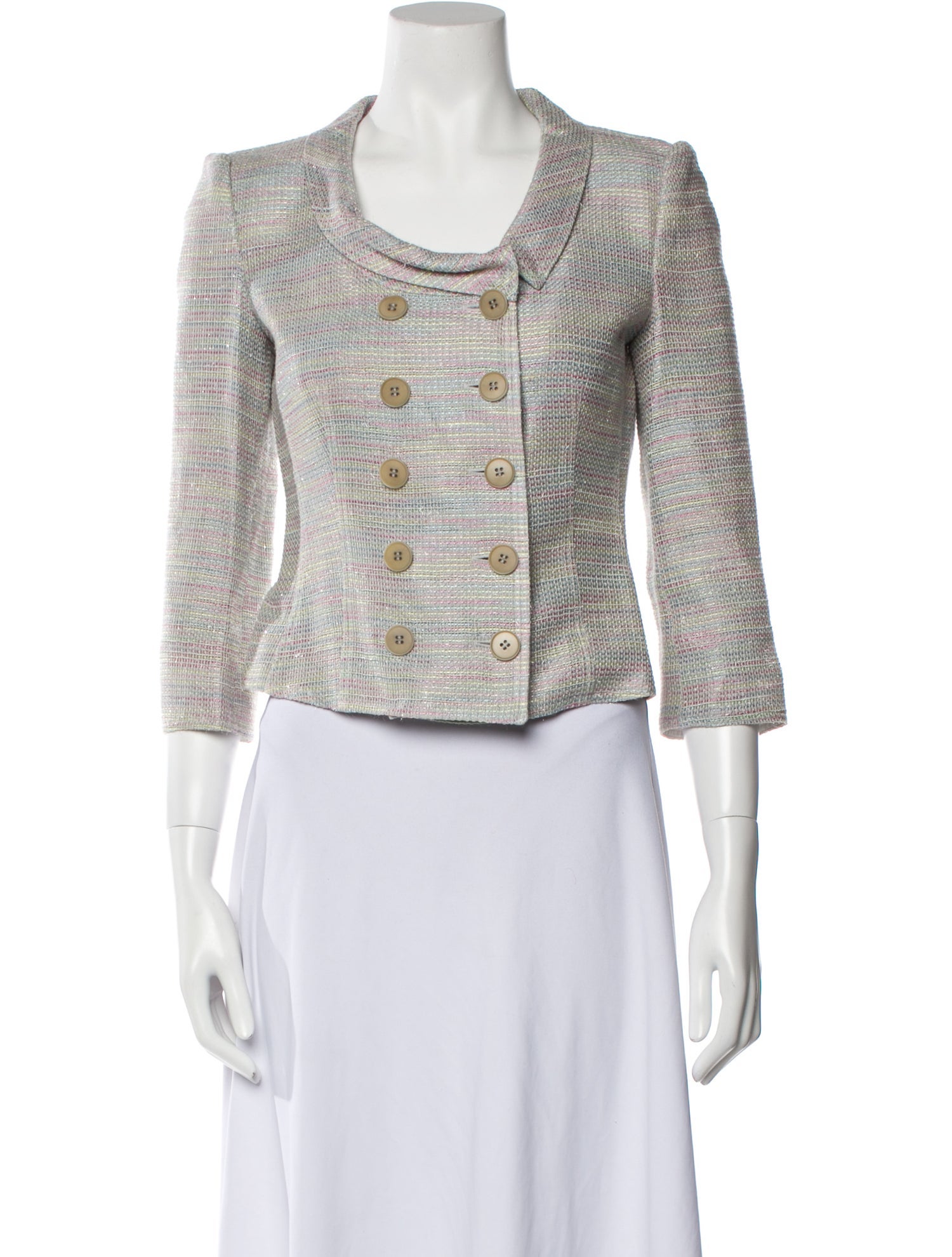 Emporio Armani Tweed Pattern Evening Jacket - Pink Jackets, Clothing ...