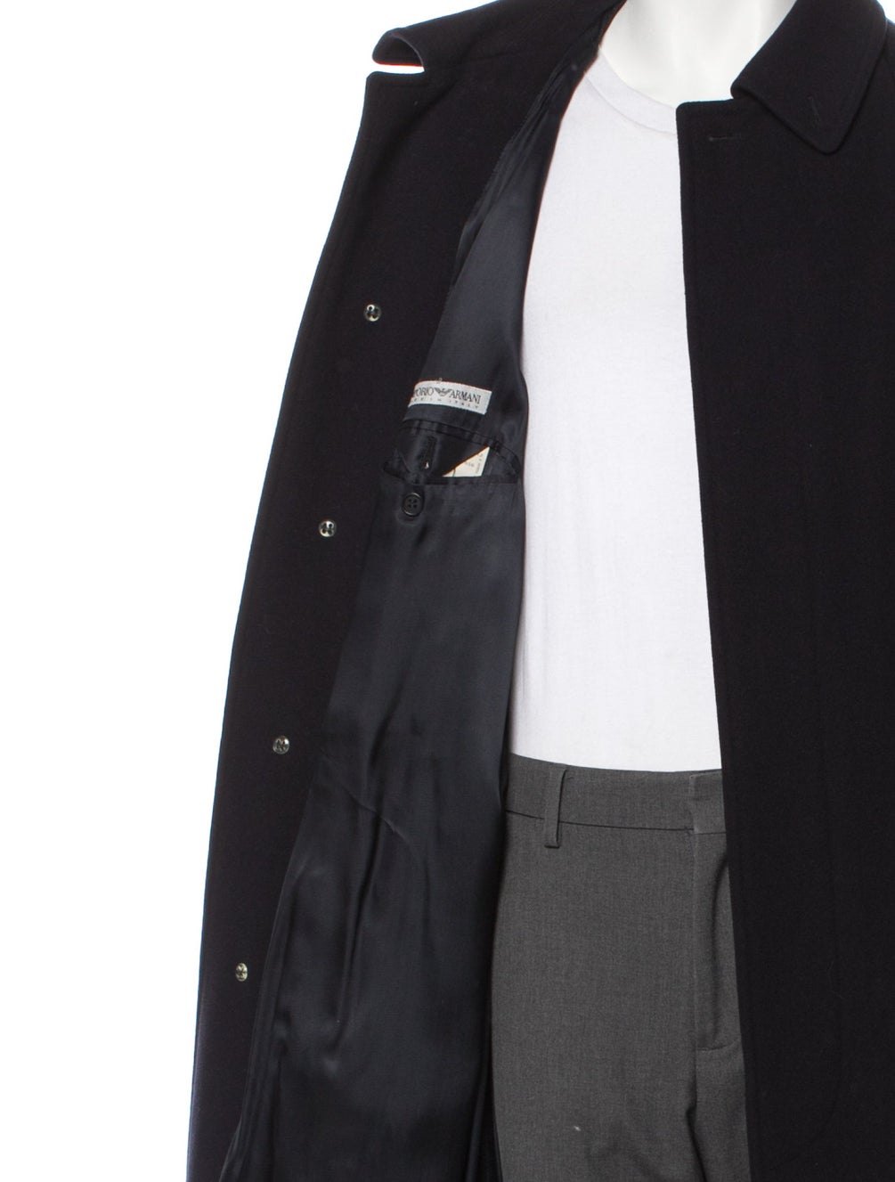 Emporio Armani Virgin Wool Overcoat - Blue Outerwear, Clothing ...