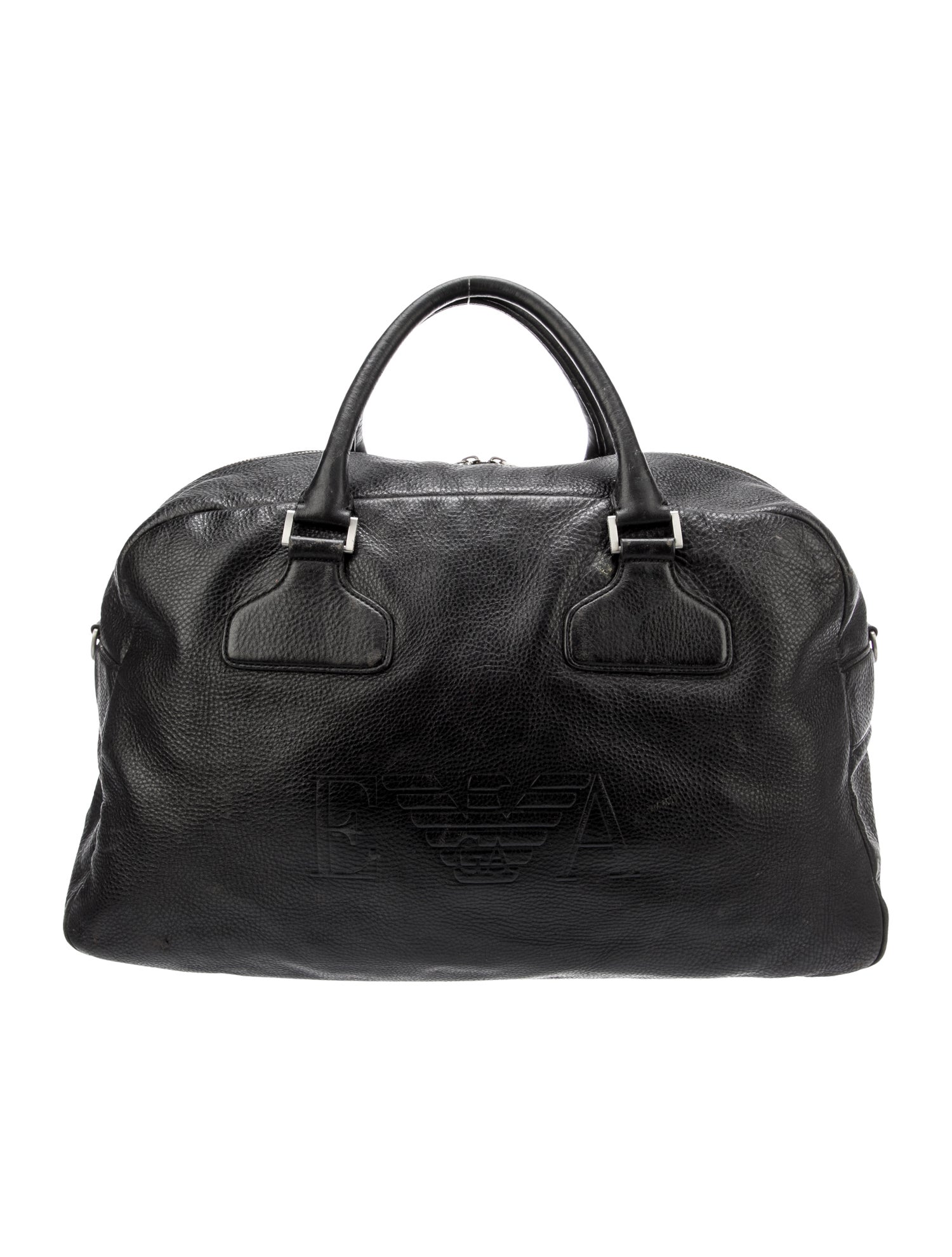 Emporio Armani Leather Duffle Bag - Black Luggage and Travel, Handbags ...
