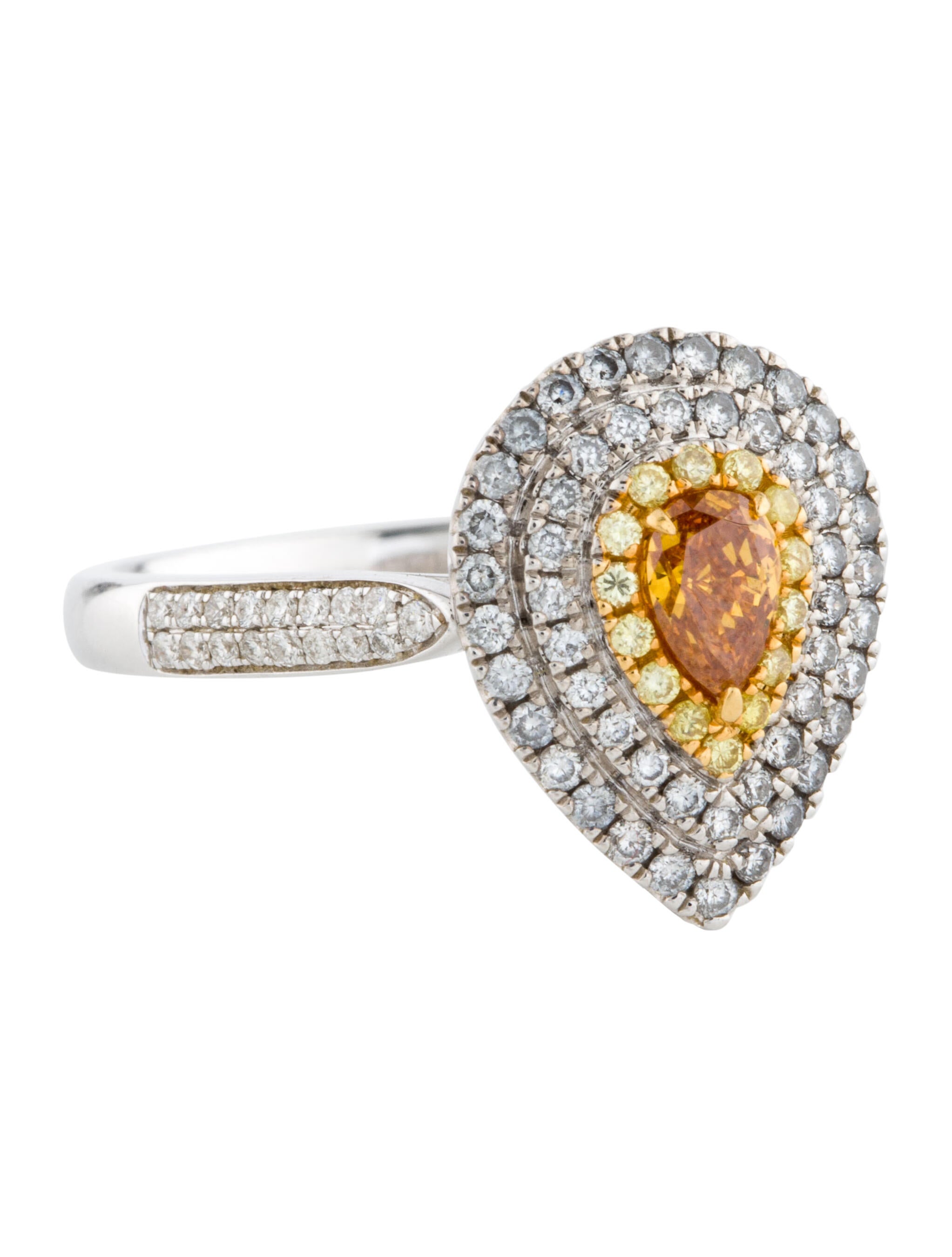 Engagement Ring 18K Diamond Halo Convertible Engagement Ring - Silver ...