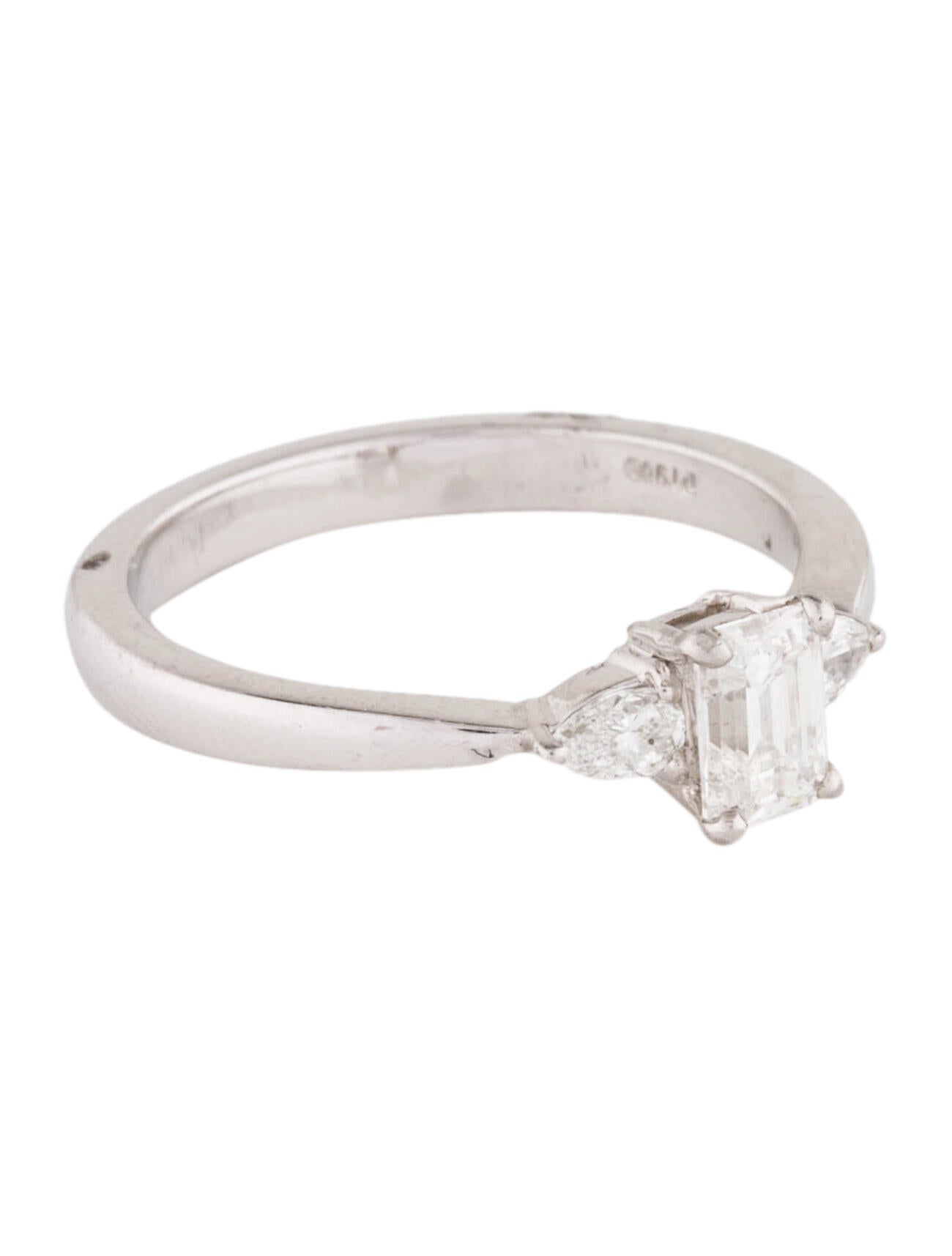 Ring Graduated Diamond Engagement Ring - 18K White Gold Engagement Ring ...