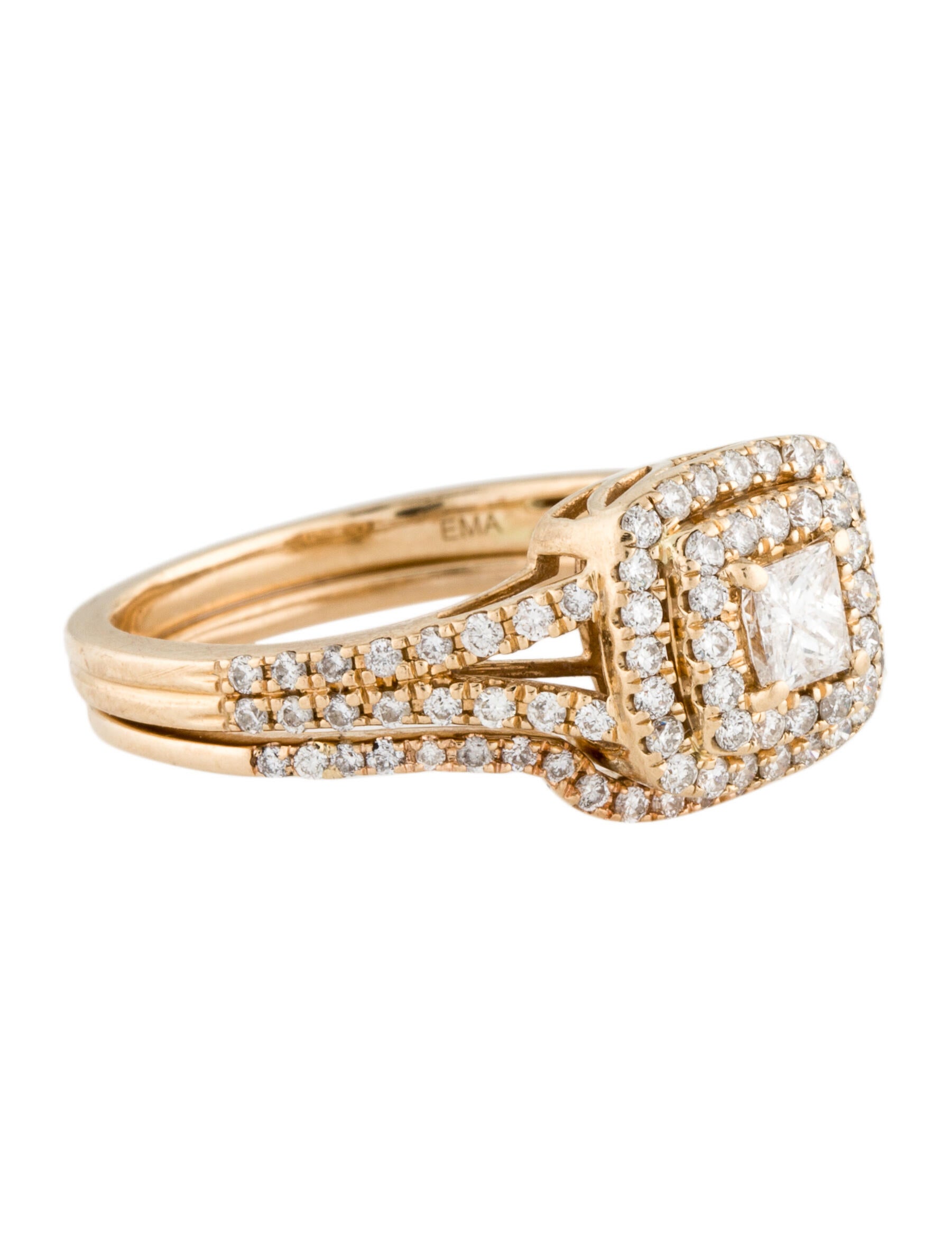 Engagement Ring 14K Diamond Engagement Ring Set - 14K Yellow Gold ...