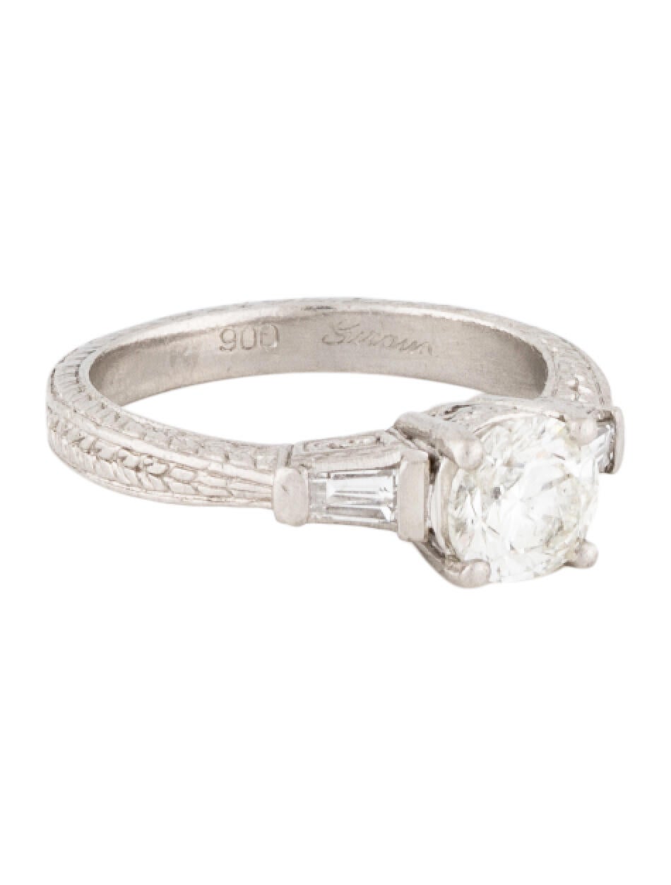 Ring 18K 3.01ct Lab-Grown Diamond Engagement Ring - Rhodium-Plated 18K ...