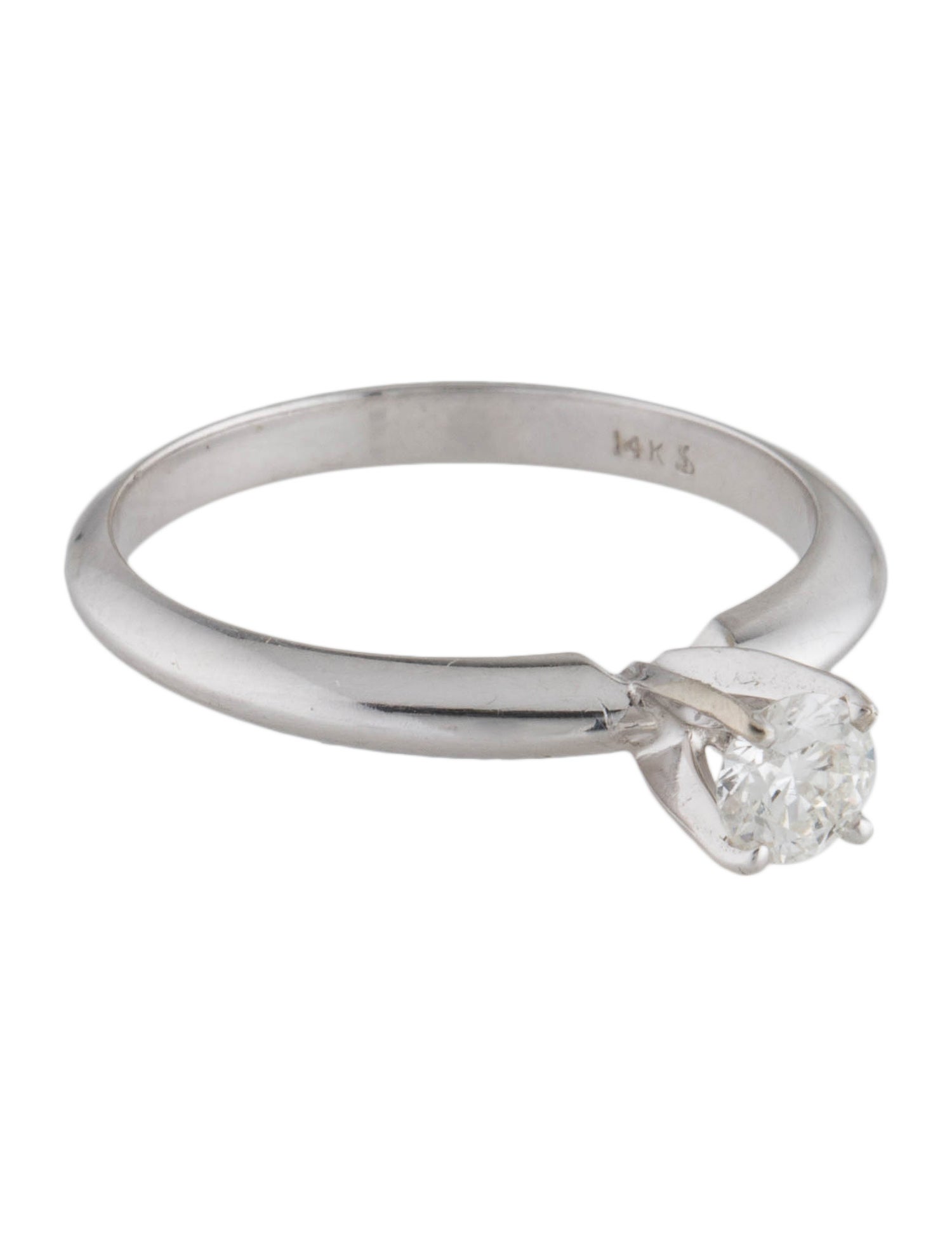 Ring 14K Diamond Engagement Ring - Rhodium-Plated 14K White Gold ...