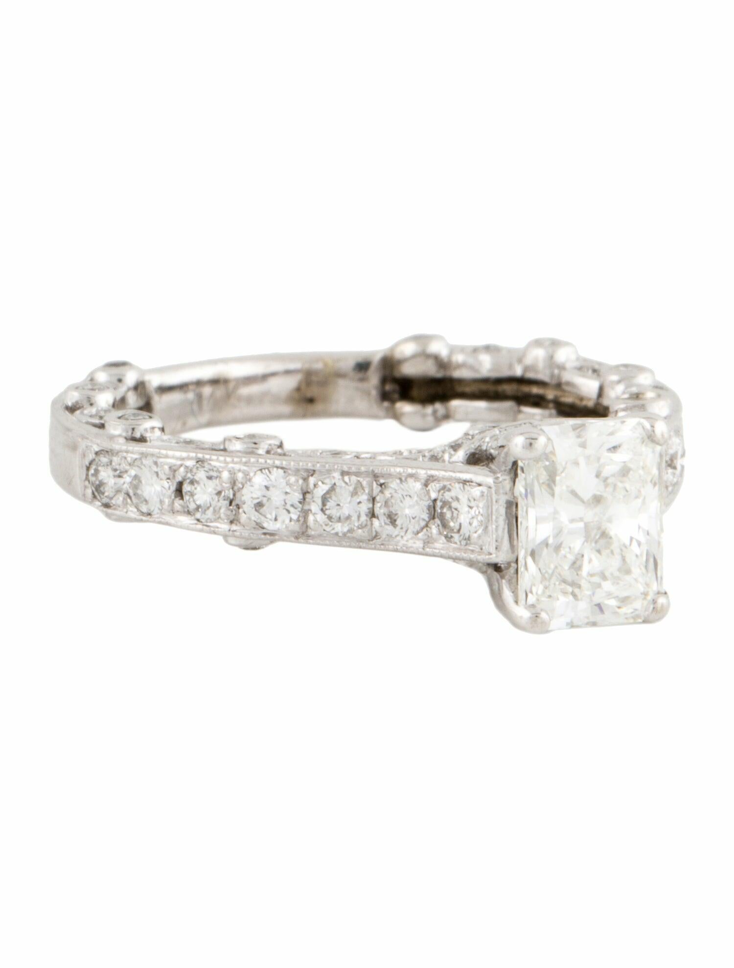 Engagement Ring 14K 1.01ct Diamond Radiant Cut Engagement Ring ...