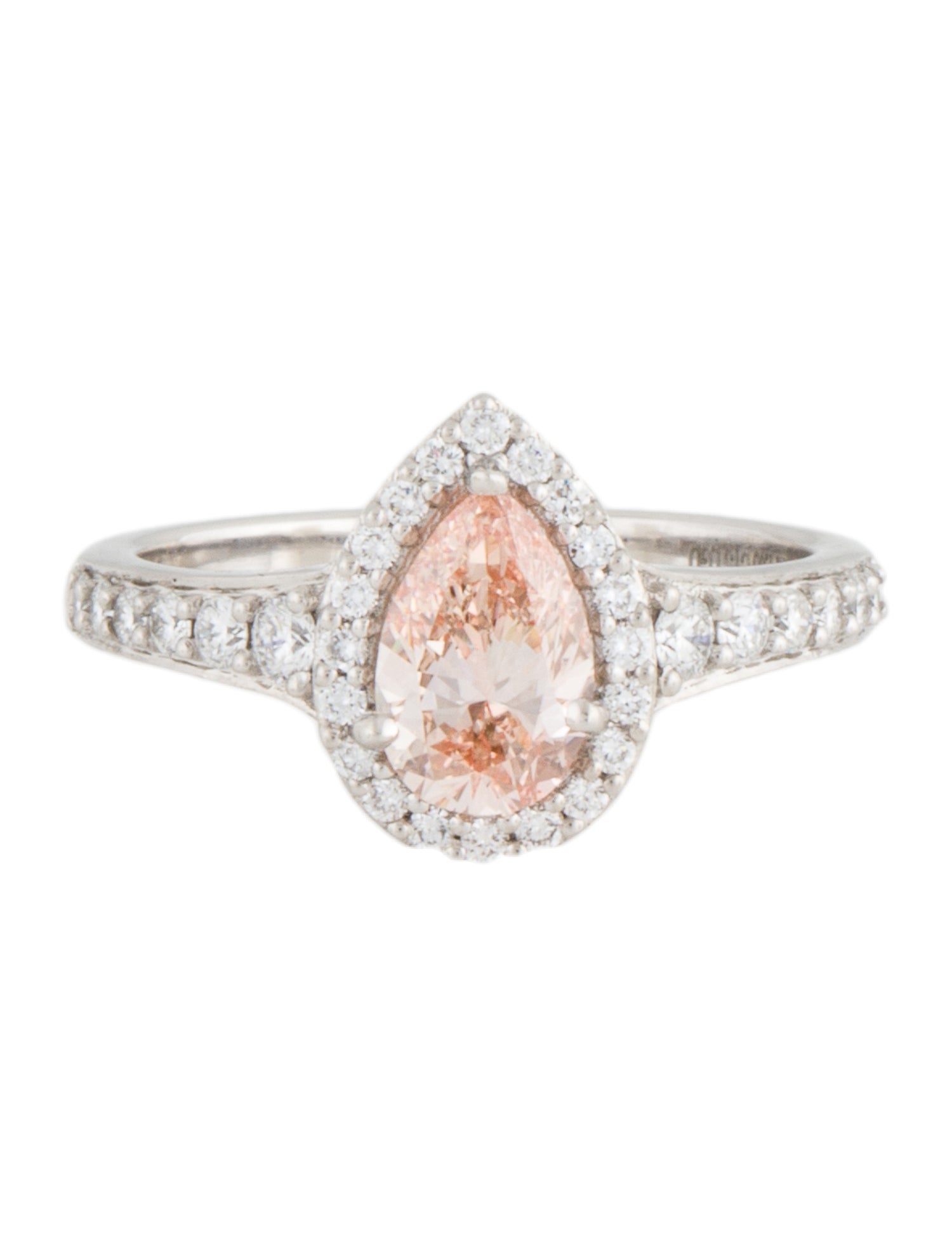 Engagement Ring 1.02ct Lab-Grown Pink Diamond Engagement Ring - Rhodium ...