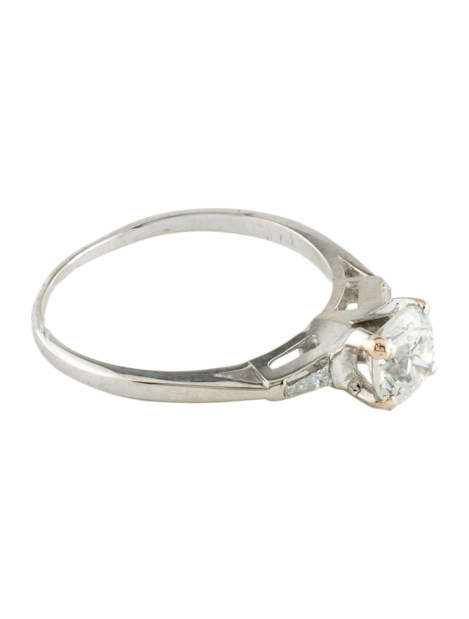 Engagement Ring 14K 1.11ct Diamond Engagement Ring - Rhodium-Plated 14K ...