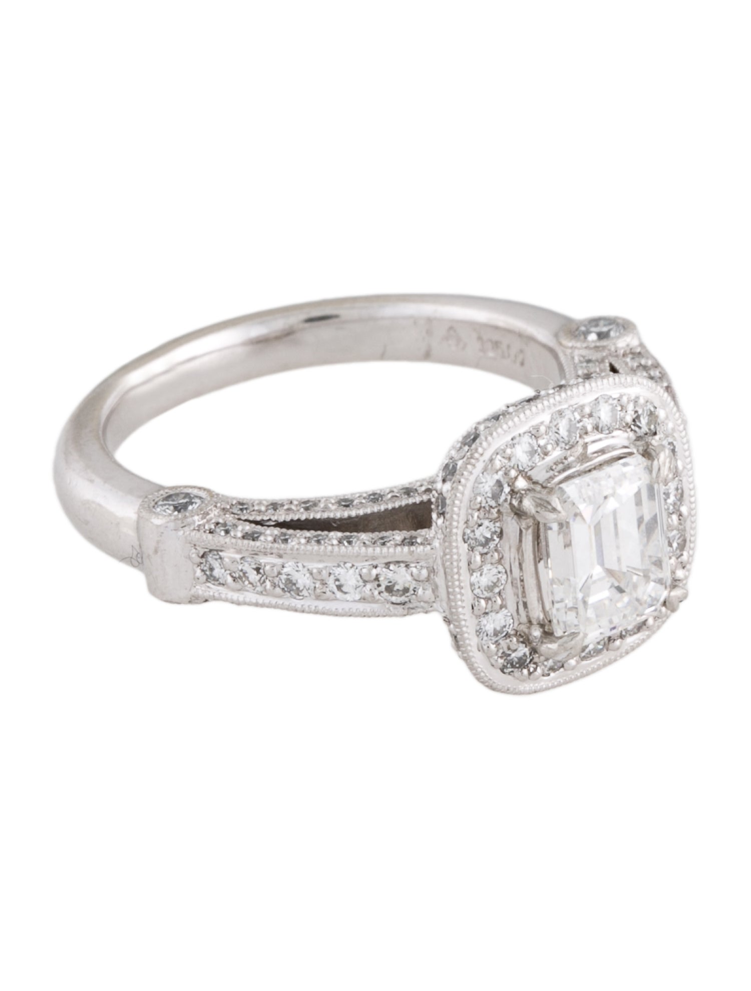 Engagement Ring Platinum Diamond Halo Engagement Ring - 900 Platinum ...