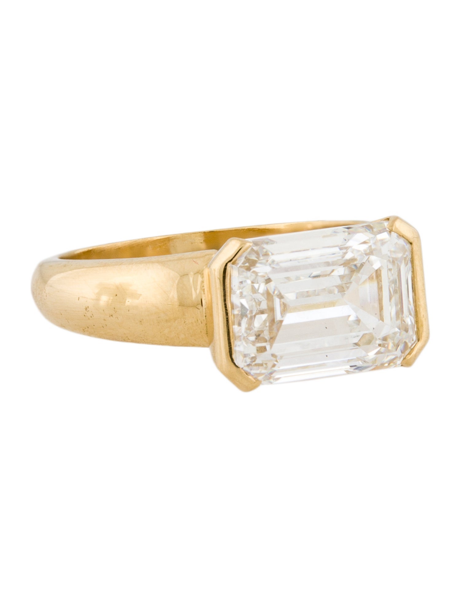 Engagement Ring 5.00ct Lab-Grown Diamond Half Bezel Set Engagement Ring ...