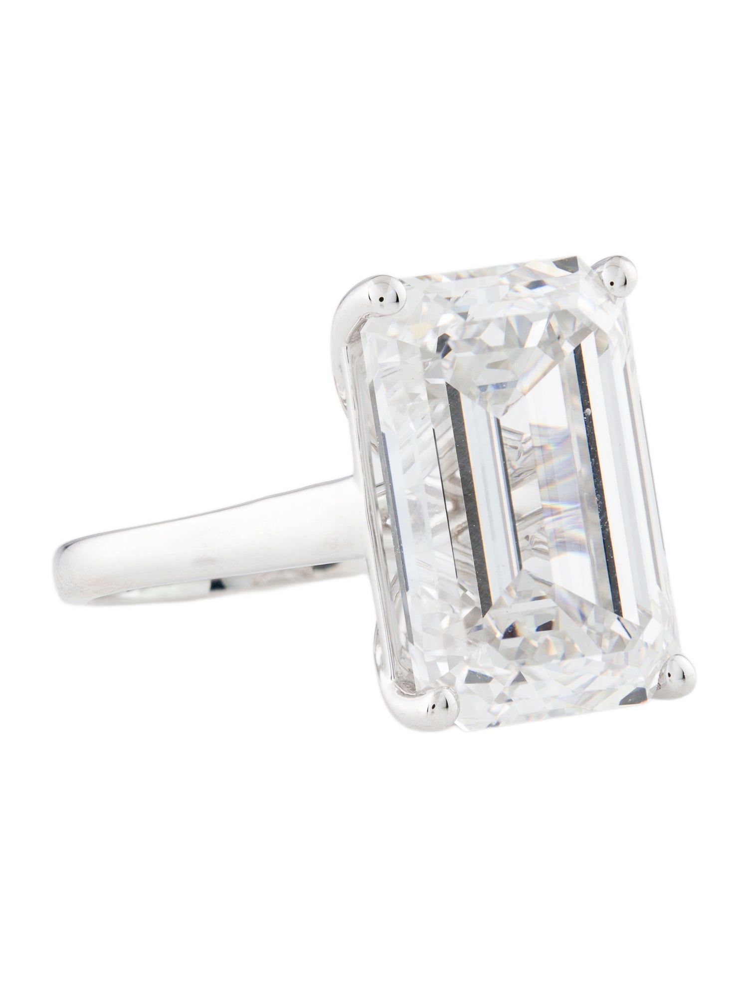 Engagement Ring Platinum 13.11ct Lab-Grown Diamond Solitaire Engagement ...