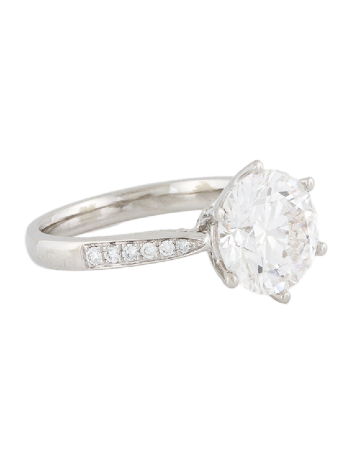 Engagement Ring Platinum 3.53ct Lab-Grown Diamond Solitaire Ring - 950 ...